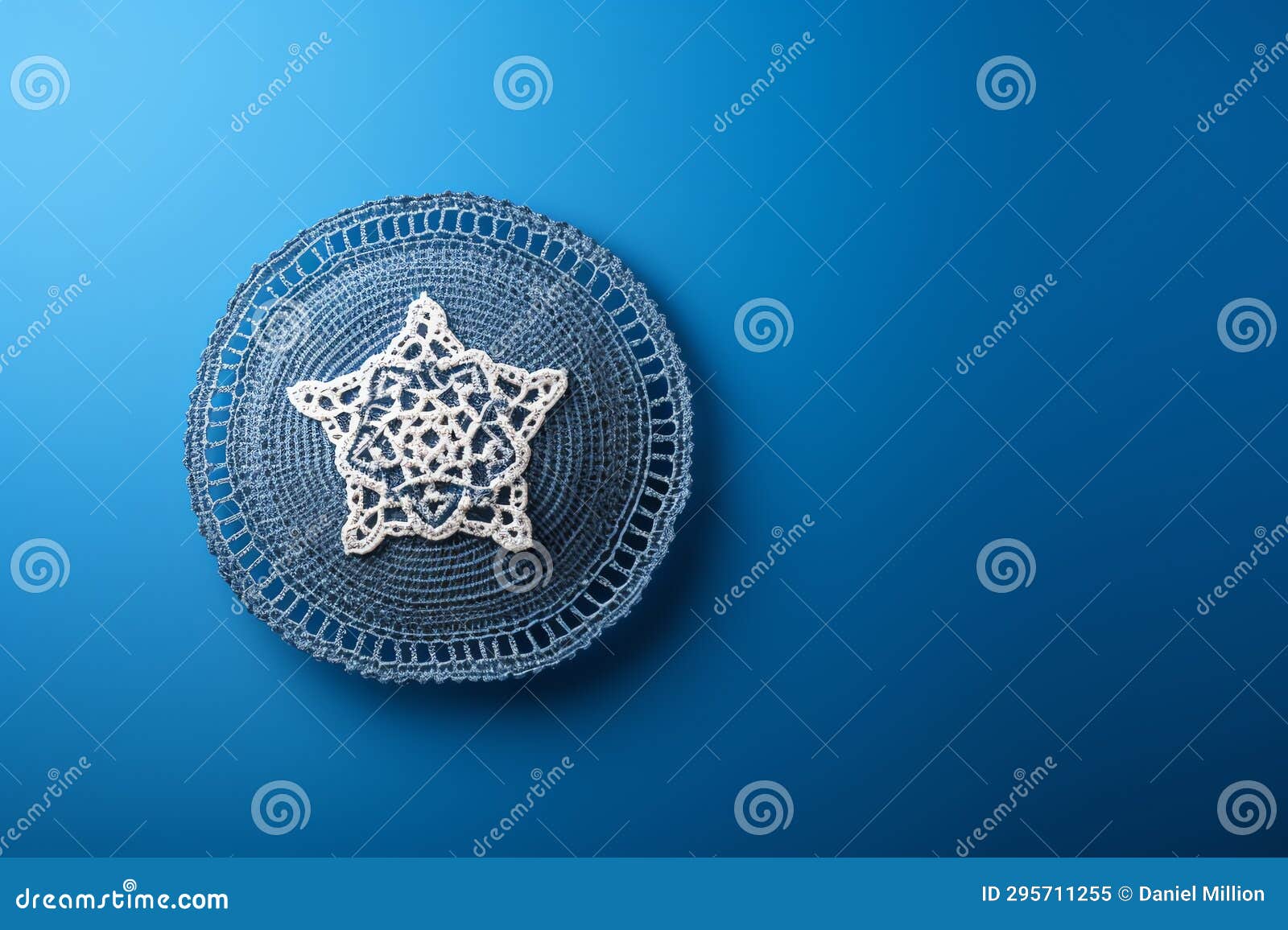 Yarmulke Jewish Symbol on Blue Background Stock Illustration ...