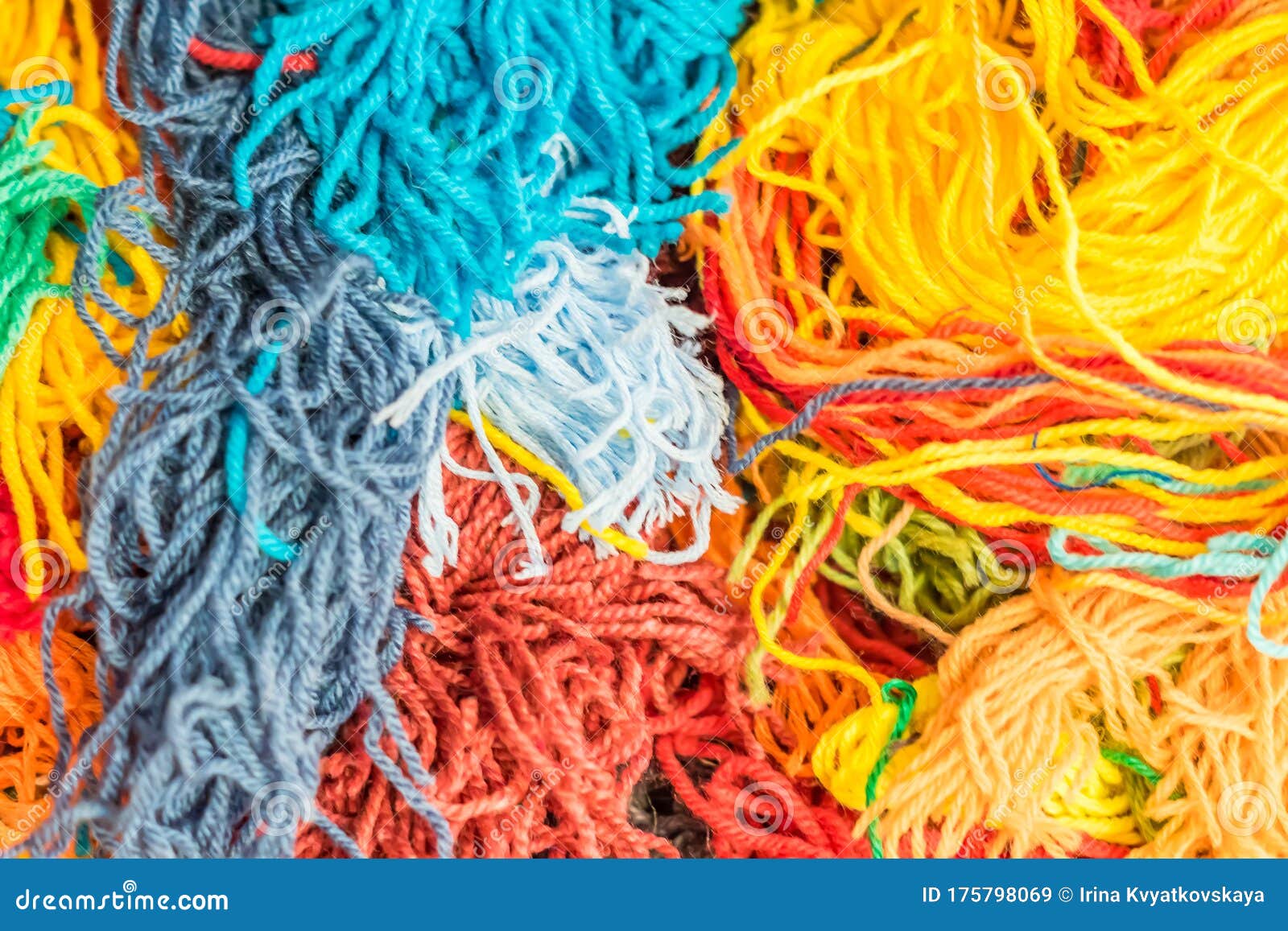 Textured Background of Multi Colored Bright Yarn for Kniting Nd Dyi ...