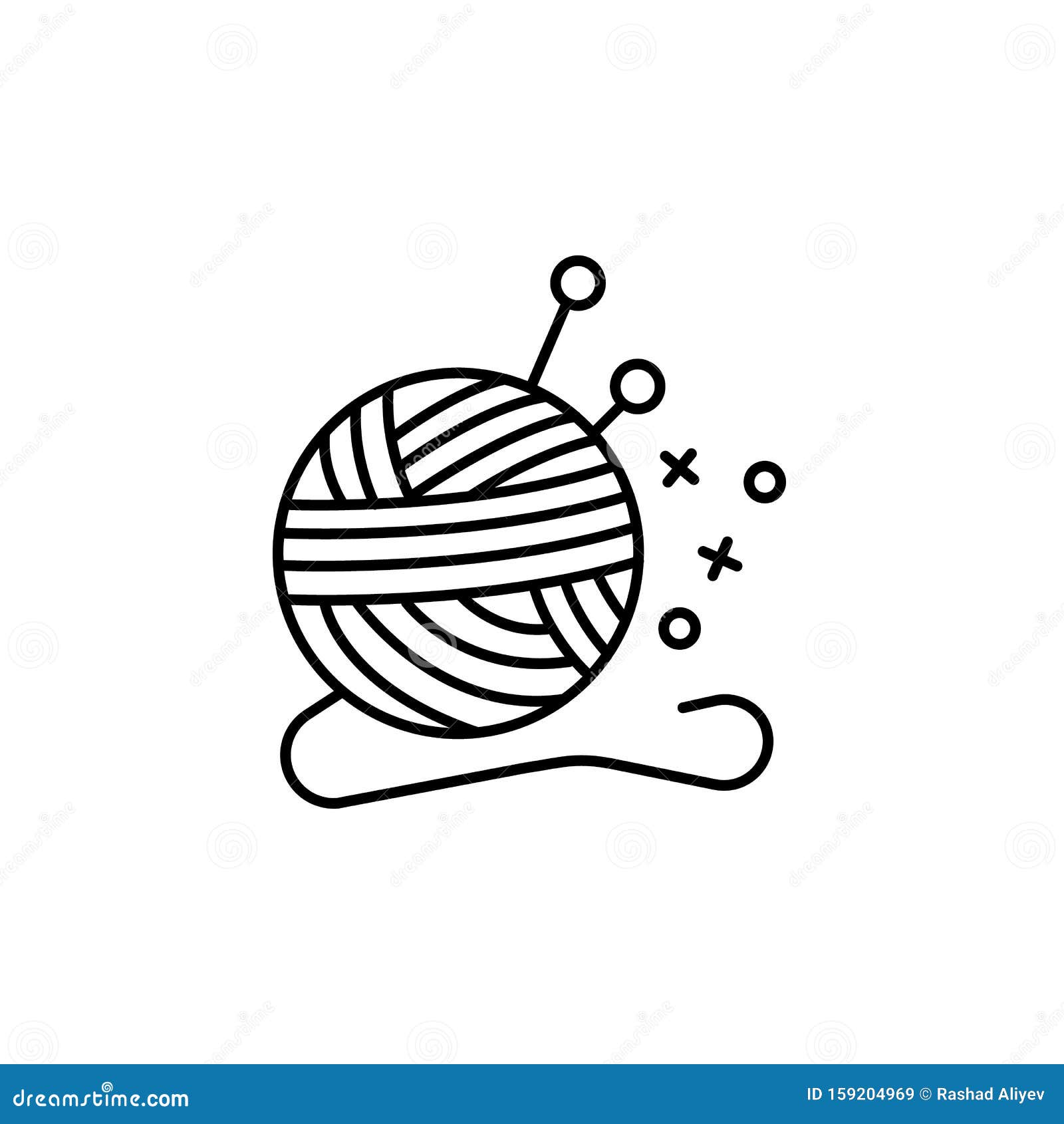 Yarn Ball Wool Sew Thread Icon. Element of Fabric Features Icon Stock ...