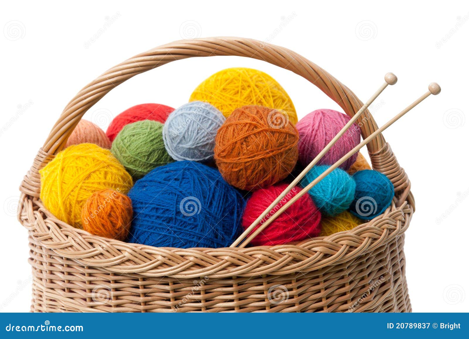 Yarn Balls stock image. Image of yarn, basketware, bamboo - 20789837