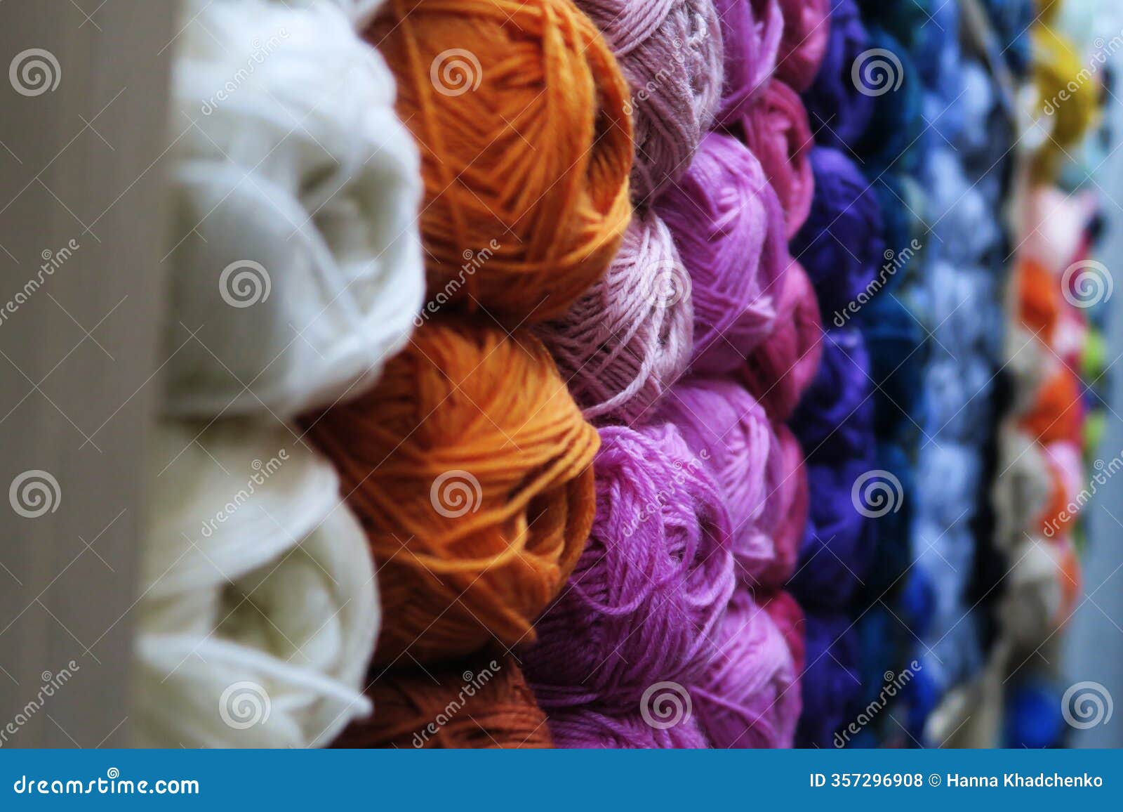 Yarn Balls in the Shop Window Stock Photo - Image of craft, pattern ...