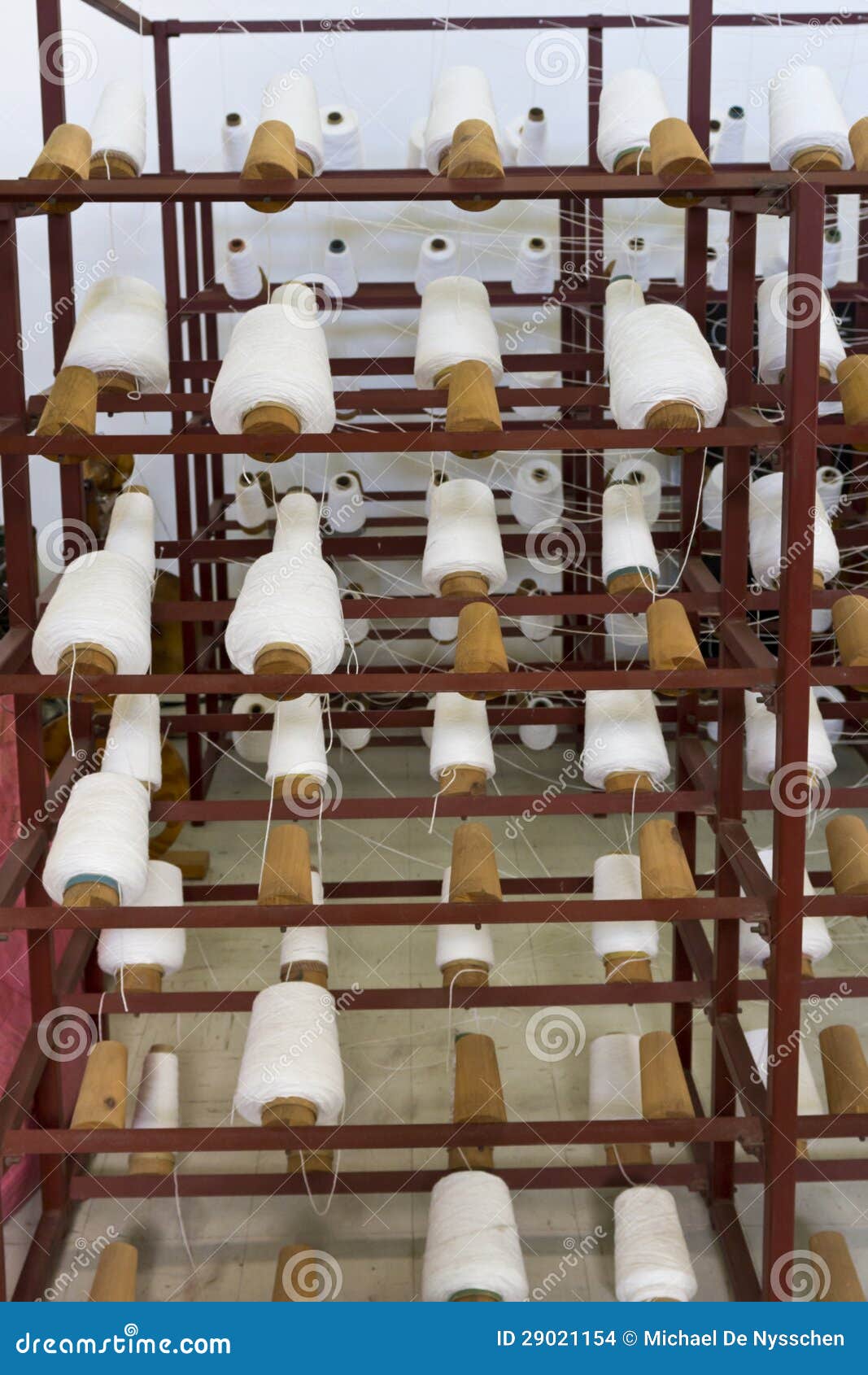 Yarn bobbins on loom stock photo. Image of yarn, wooden - 29021154