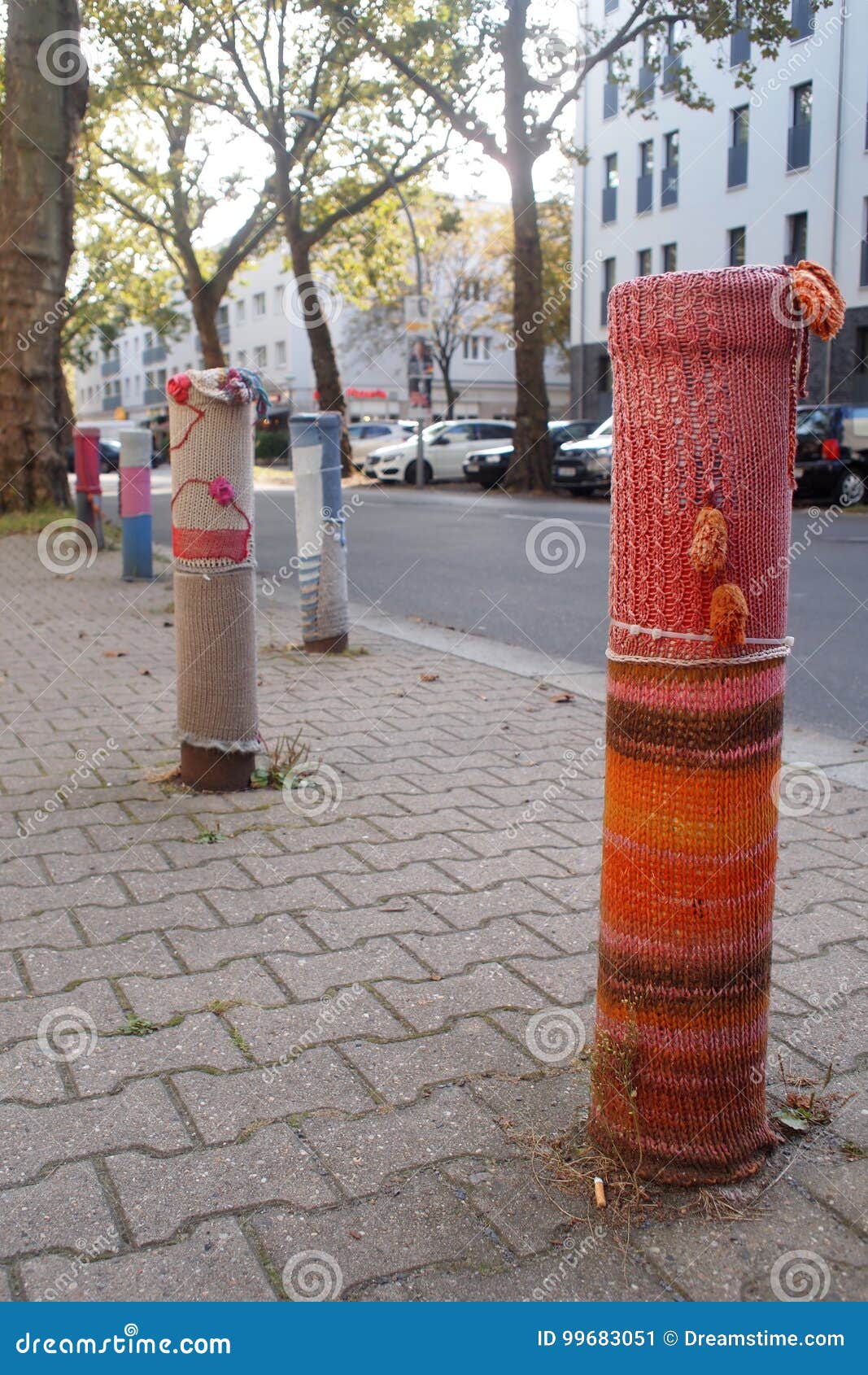 Yarn bombing stock image. Image of clothing, europe, germany - 99683051