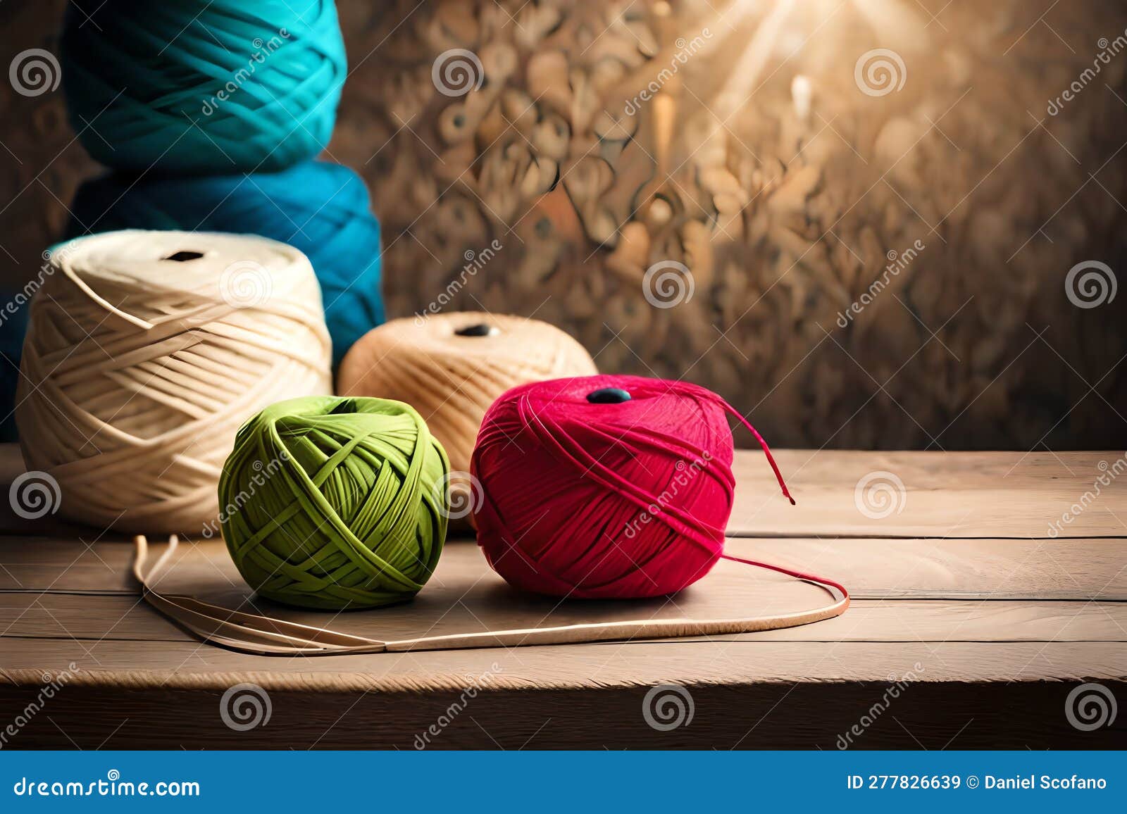 Yarn Colorful Threads Wool Threads. Generative AI Stock Illustration ...