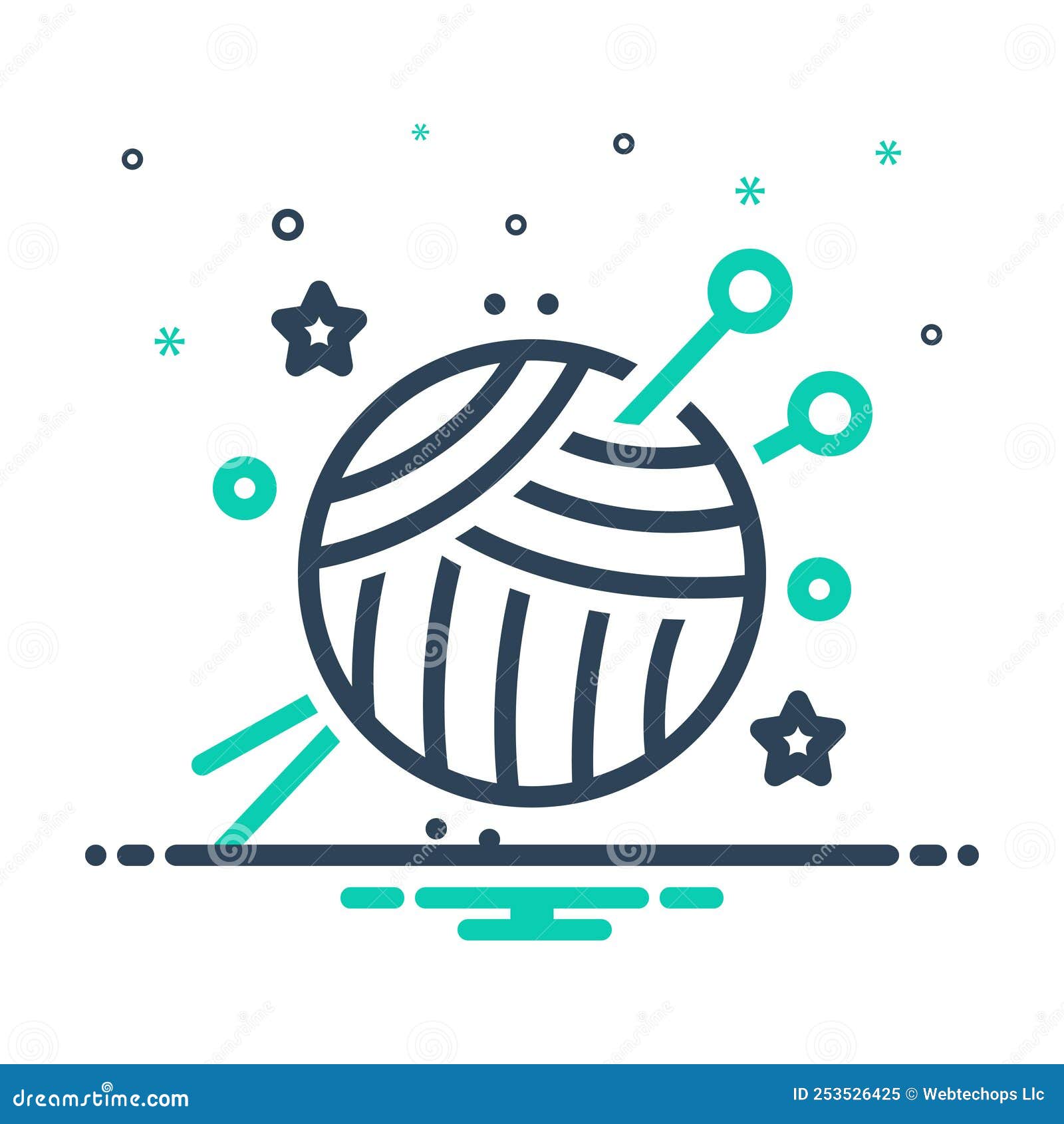 Mix Icon for Yarn, Knitting and Wool Stock Vector - Illustration of ...