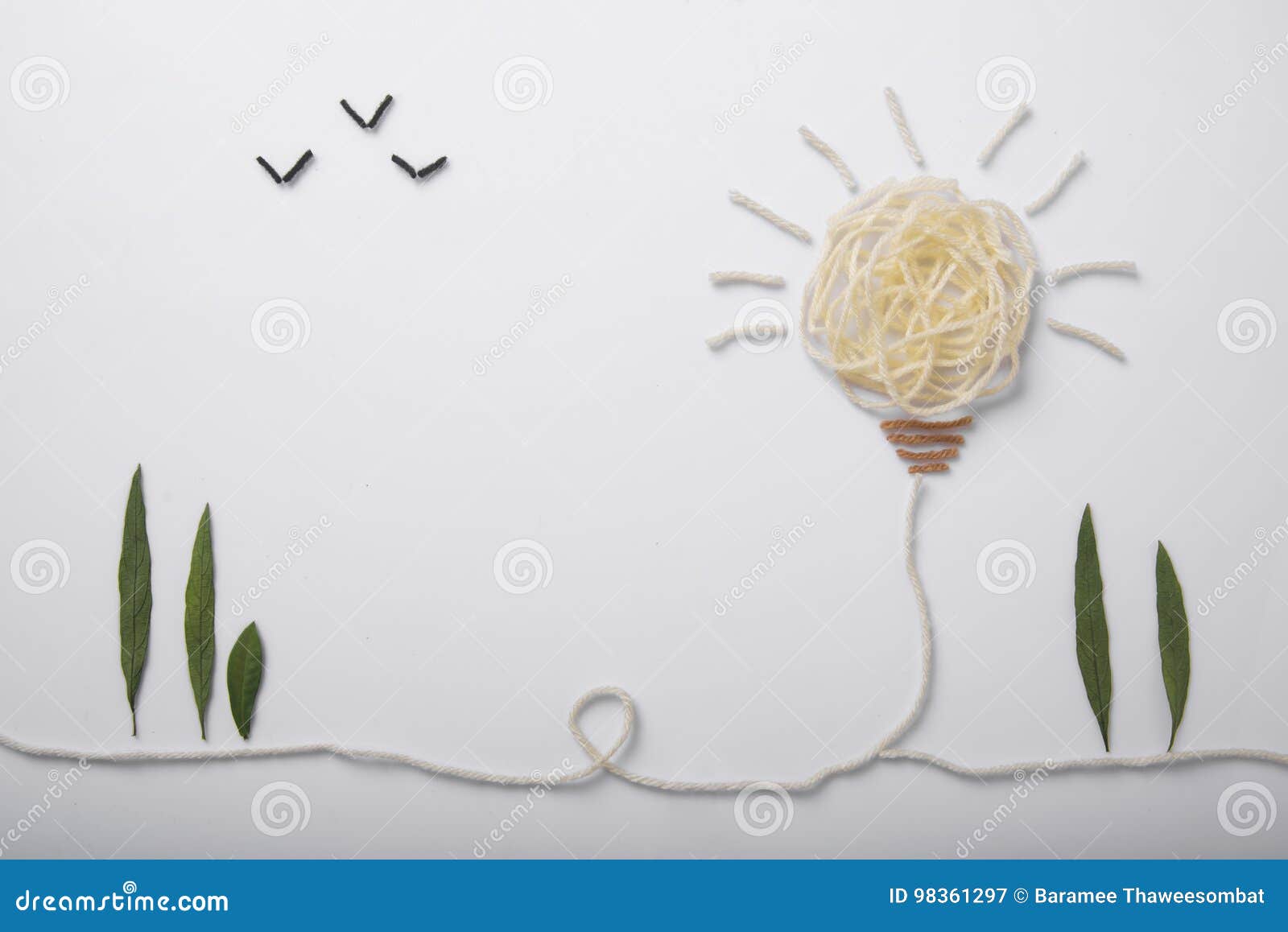 Yarn Light Bulb, Concept of New Ideas with Innovation Stock Image ...
