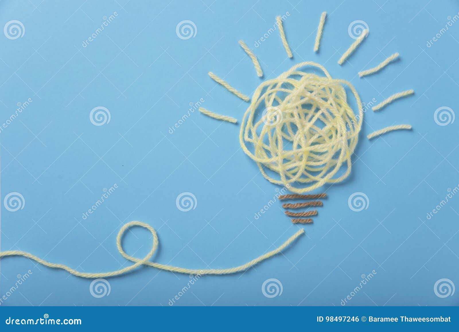 Yarn Light Bulb, Concept of New Ideas with Innovation Stock Photo ...