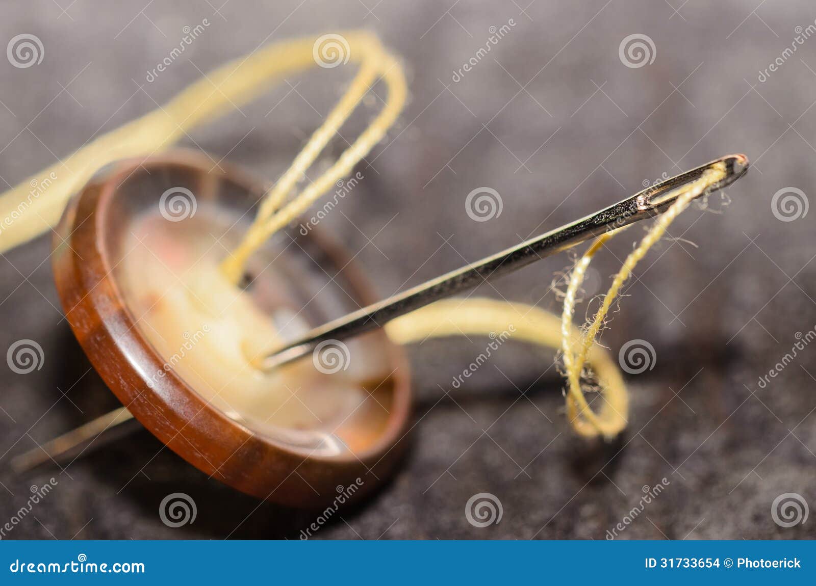 Yarn needle and button stock photo. Image of sewing, tailoring - 31733654