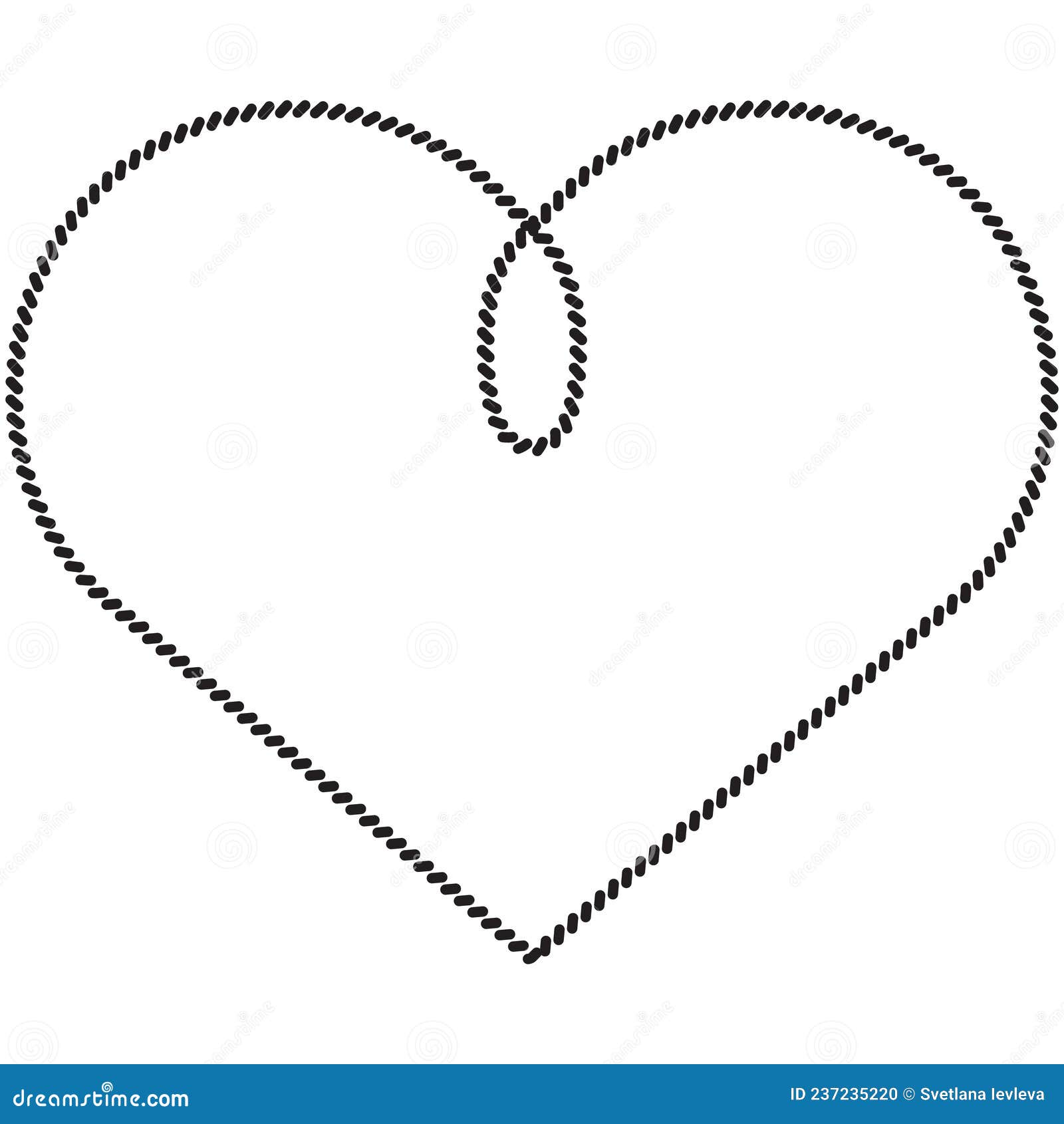 Yarn or Rope Heart As Border of Frame in Marine Illustration Stock ...