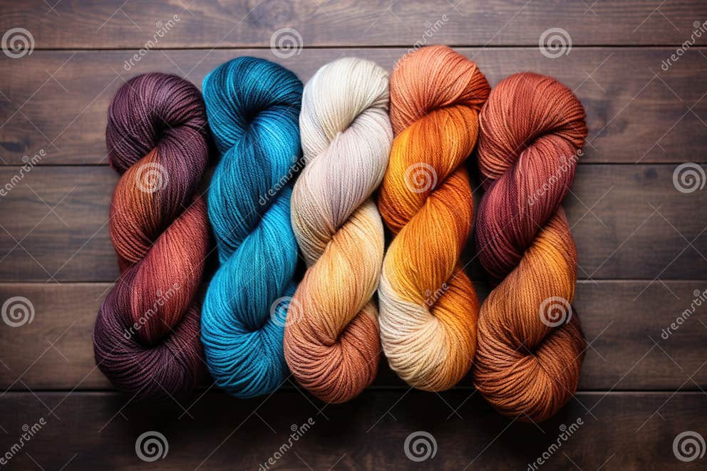 Yarn Split at the Center with Two Distinct Colors Stock Image - Image ...