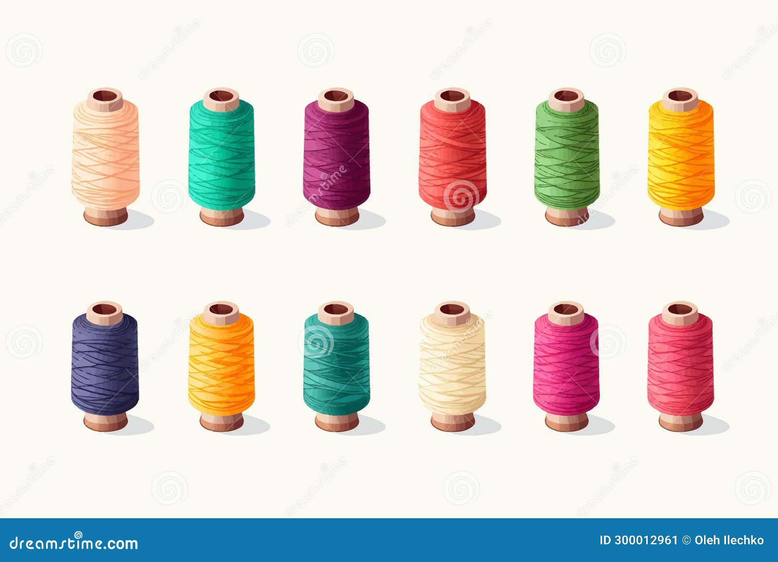 Yarn Thread Reel Isolated Vector Style Illustration Stock Vector ...