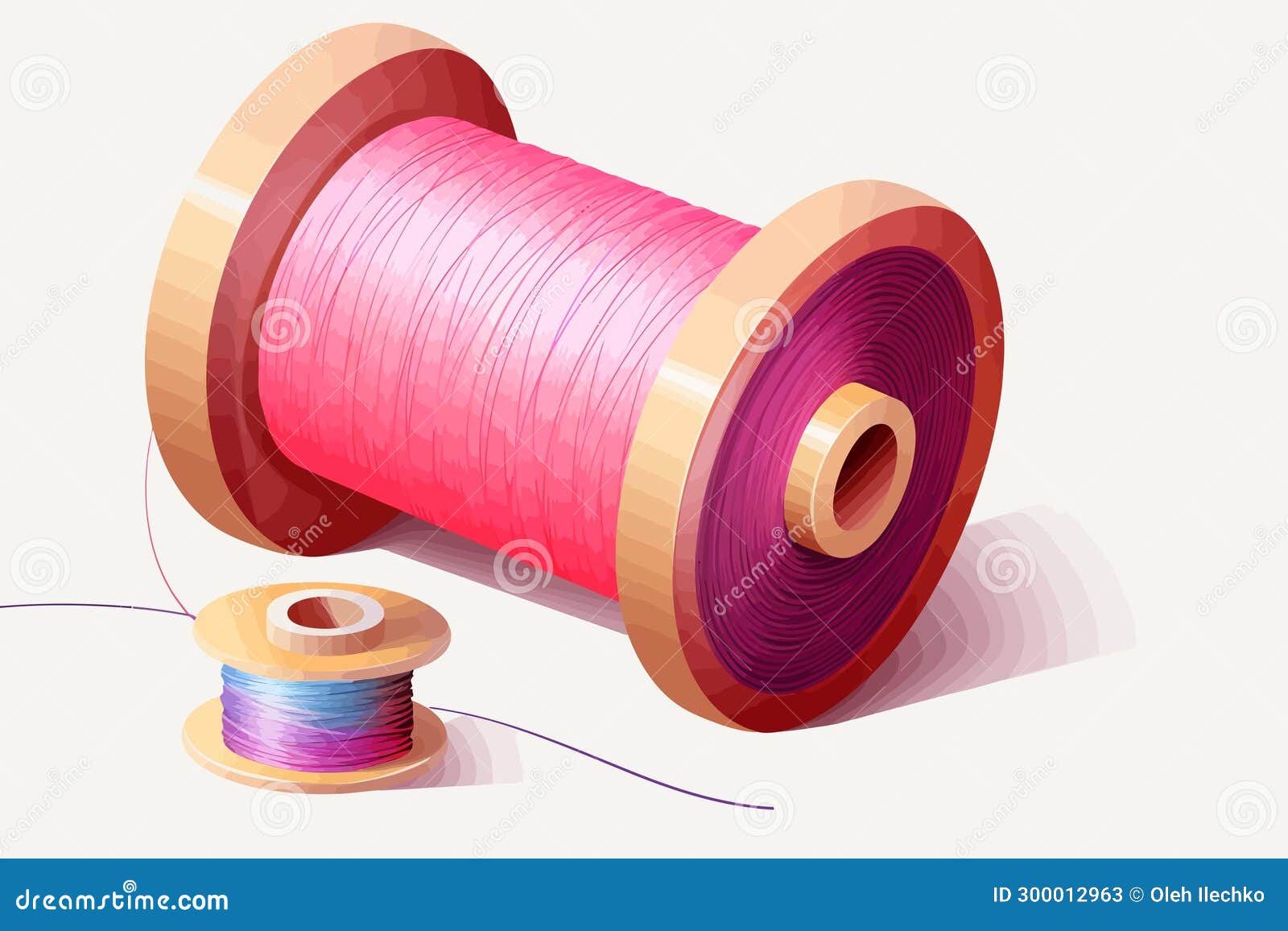 Yarn Thread Reel Isolated Vector Style Illustration Stock Vector ...