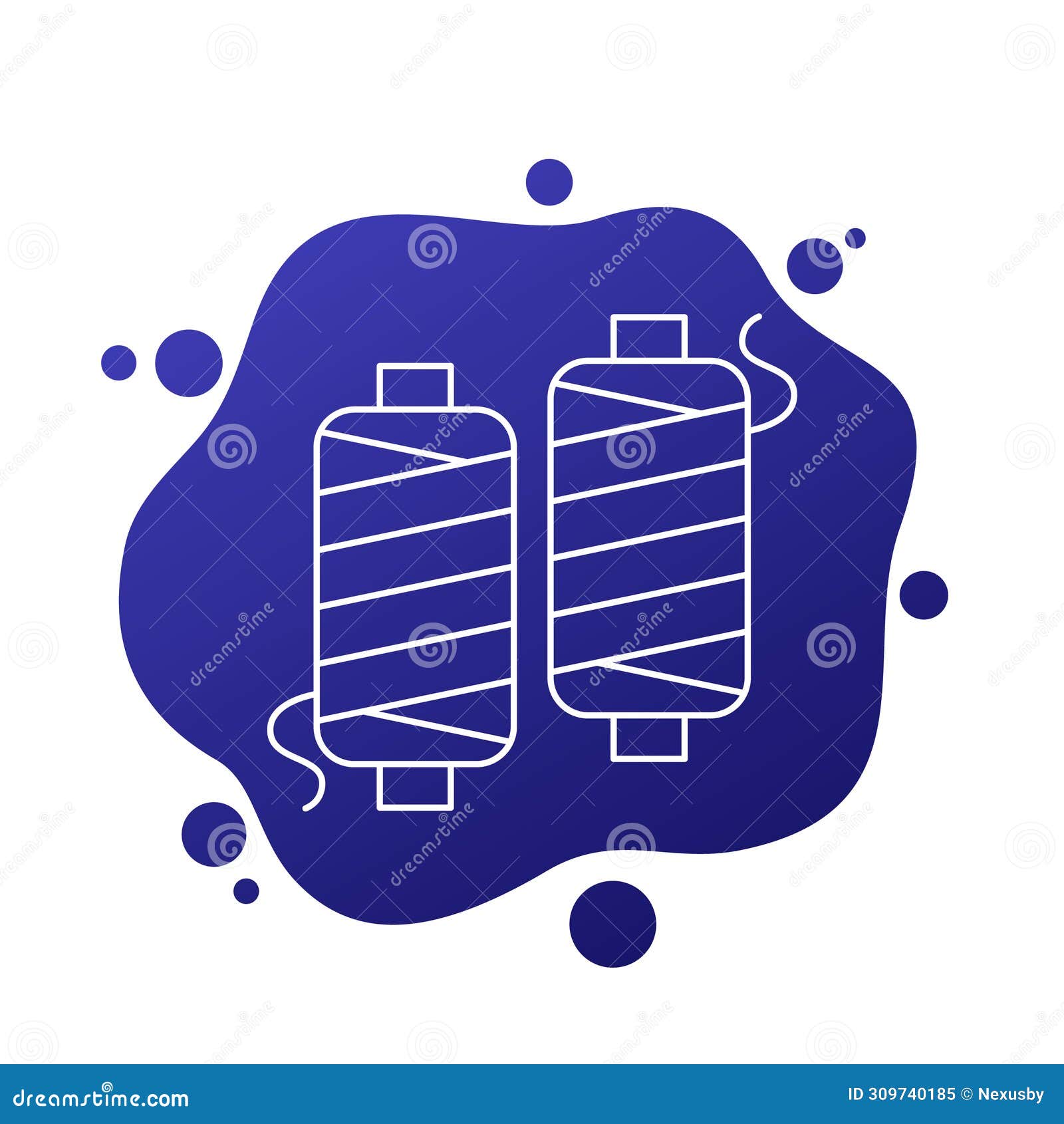 Yarn or Thread Reel Line Icon, Vector Stock Illustration - Illustration ...