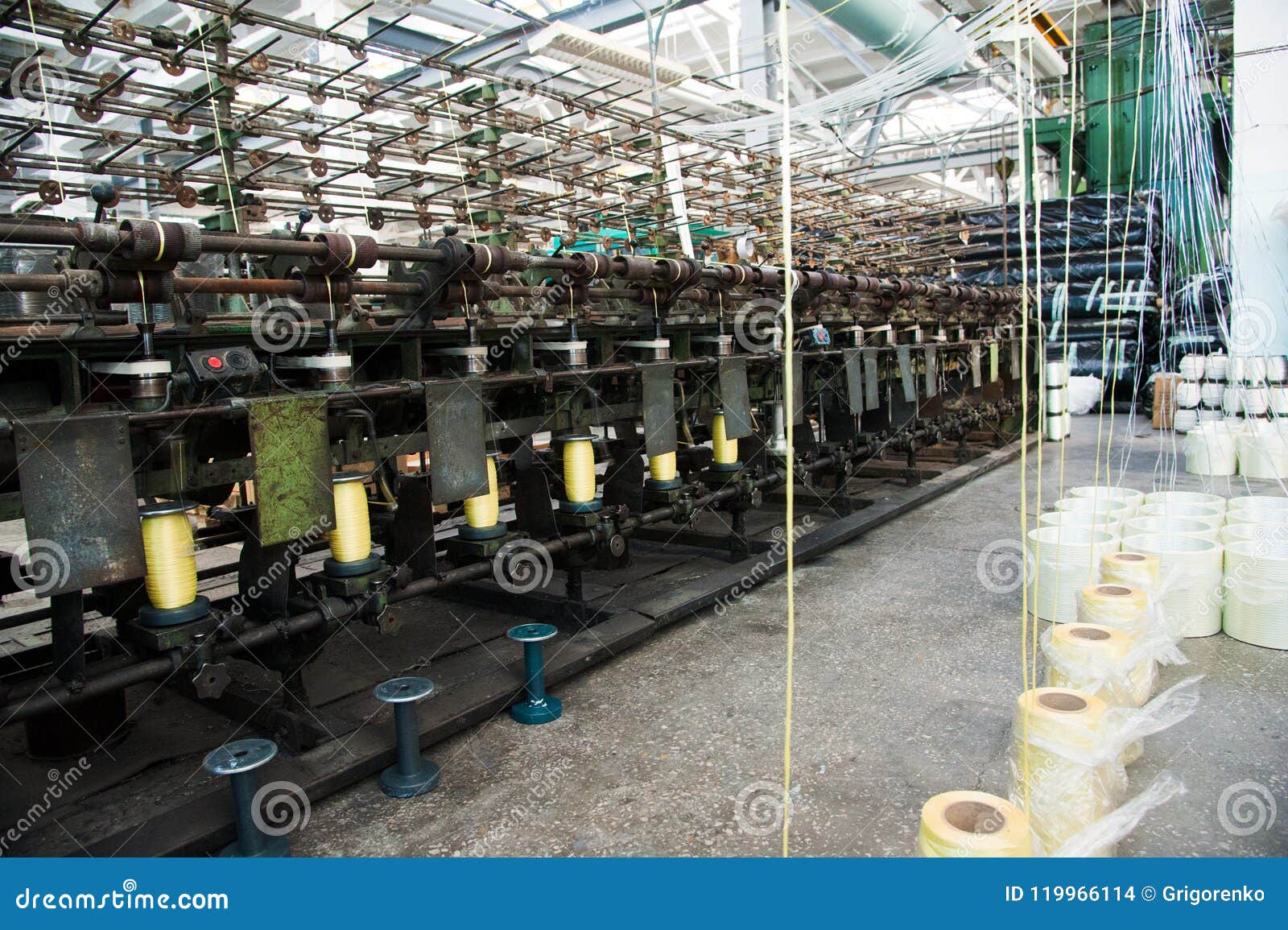 Yarn Thread Running in the Machine Stock Photo - Image of technology ...