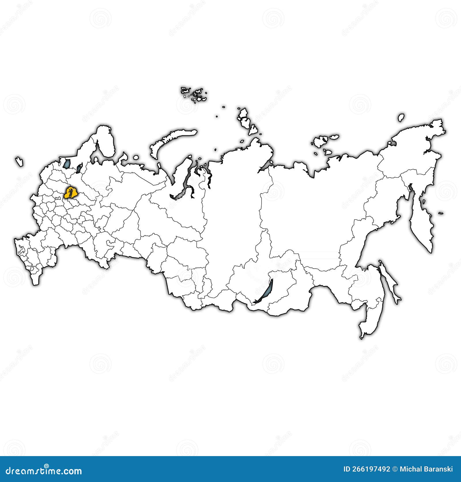 Yaroslavl Oblast on Administration Map of Russia Stock Illustration ...