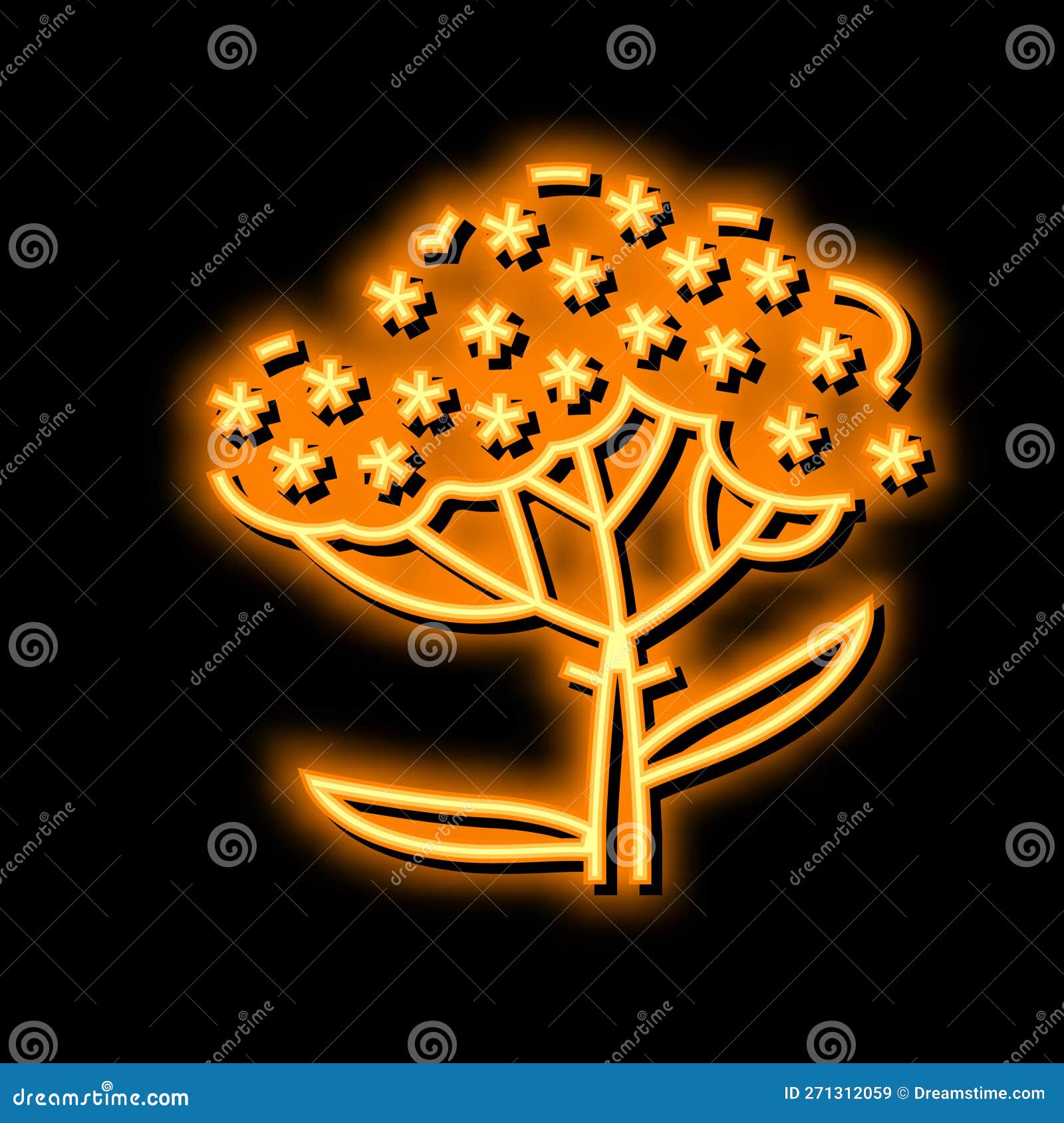Yarrow Plant Neon Glow Icon Illustration Stock Vector - Illustration of ...