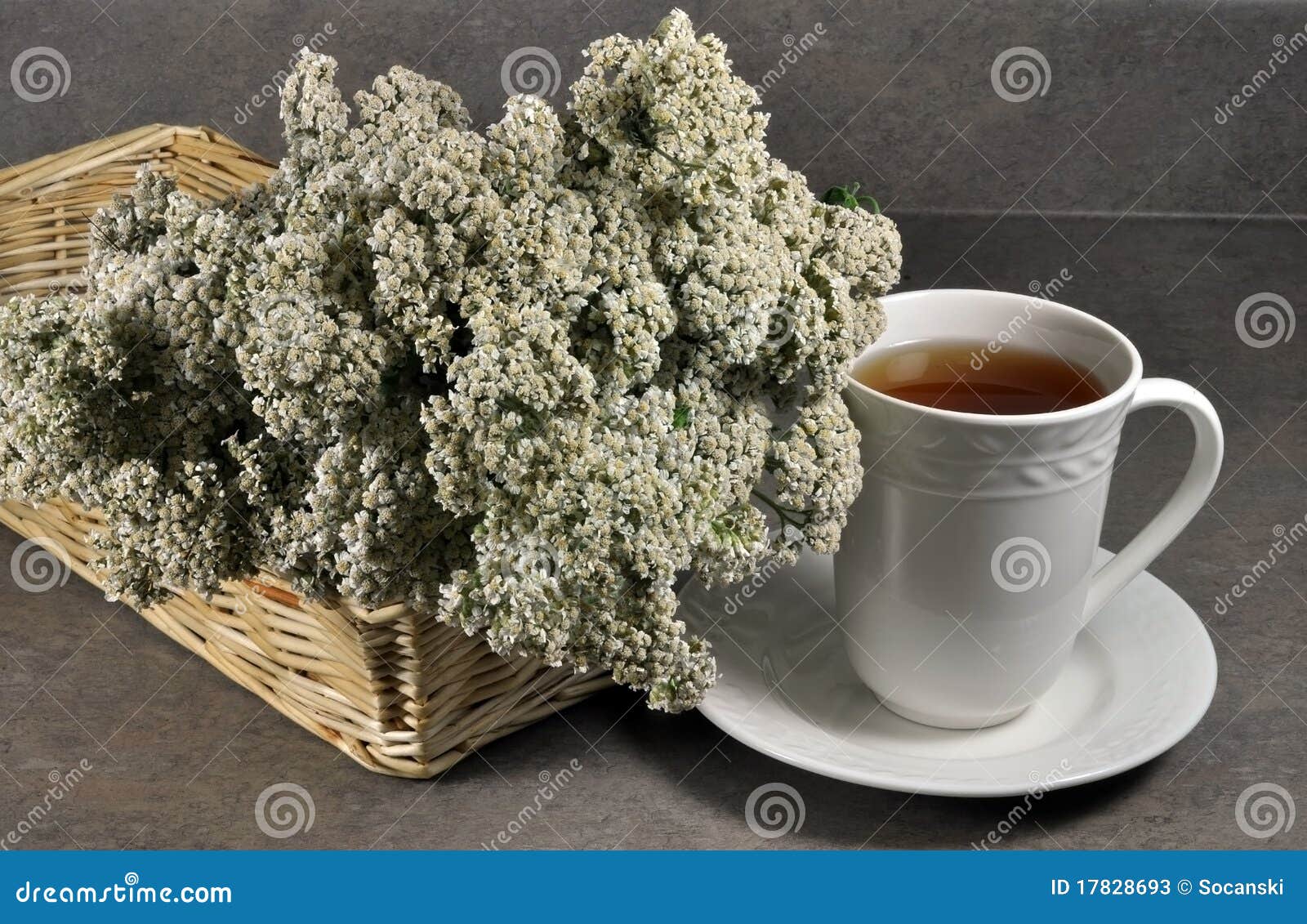 Yarrow Tea stock image. Image of plant, medicine, basket - 17828693