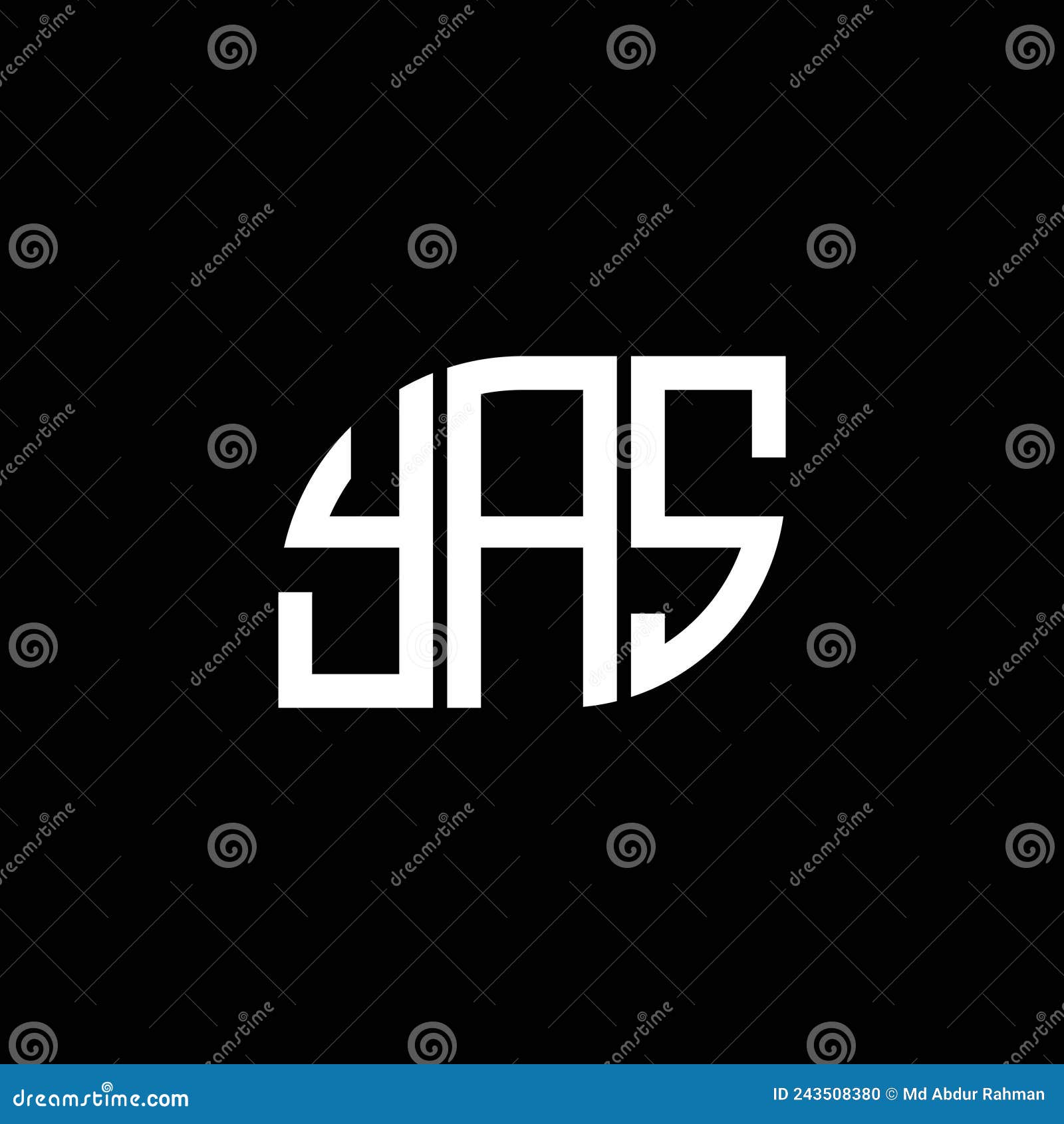 YAS Letter Logo Design on White Background. YAS Creative Initials ...