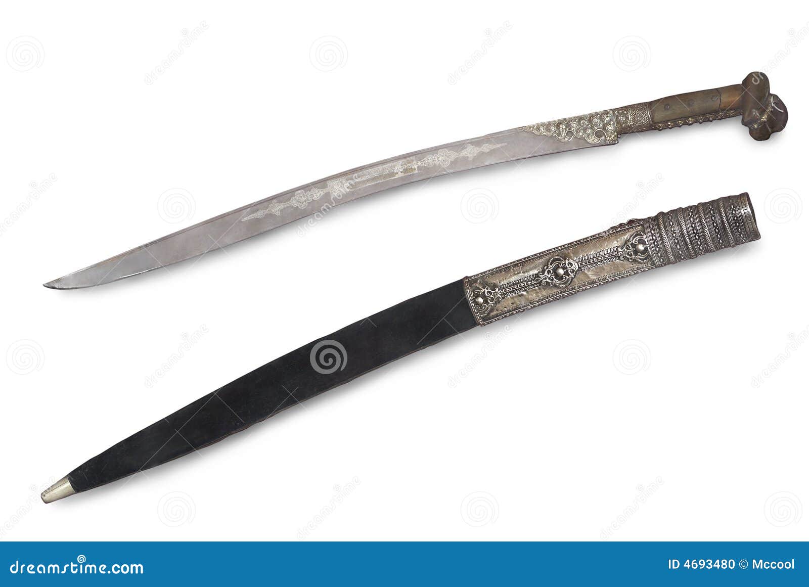Yataghan (sabre, Sword) of Turkish Janizary Stock Photo - Image of ...