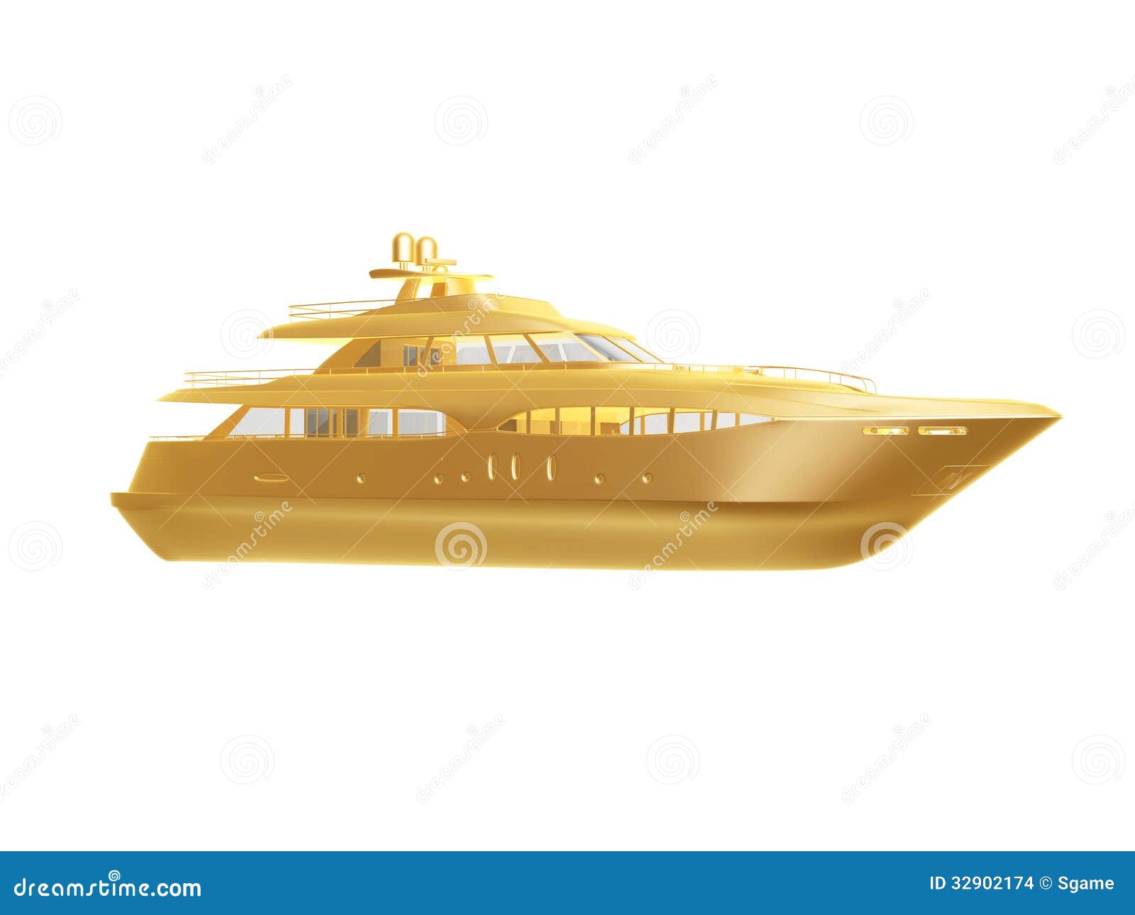 Yate de oro stock de ilustración. Ilustración de blanco - 32902174