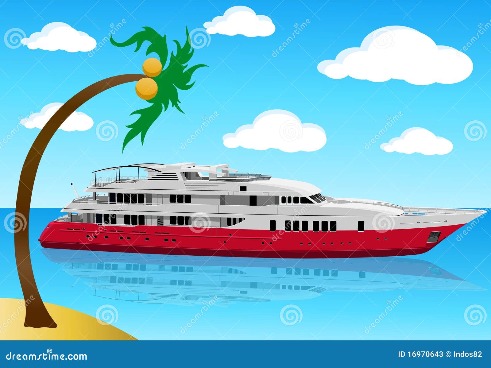 Yate moderno de lujo ilustración del vector. Ilustración de isla - 16970643