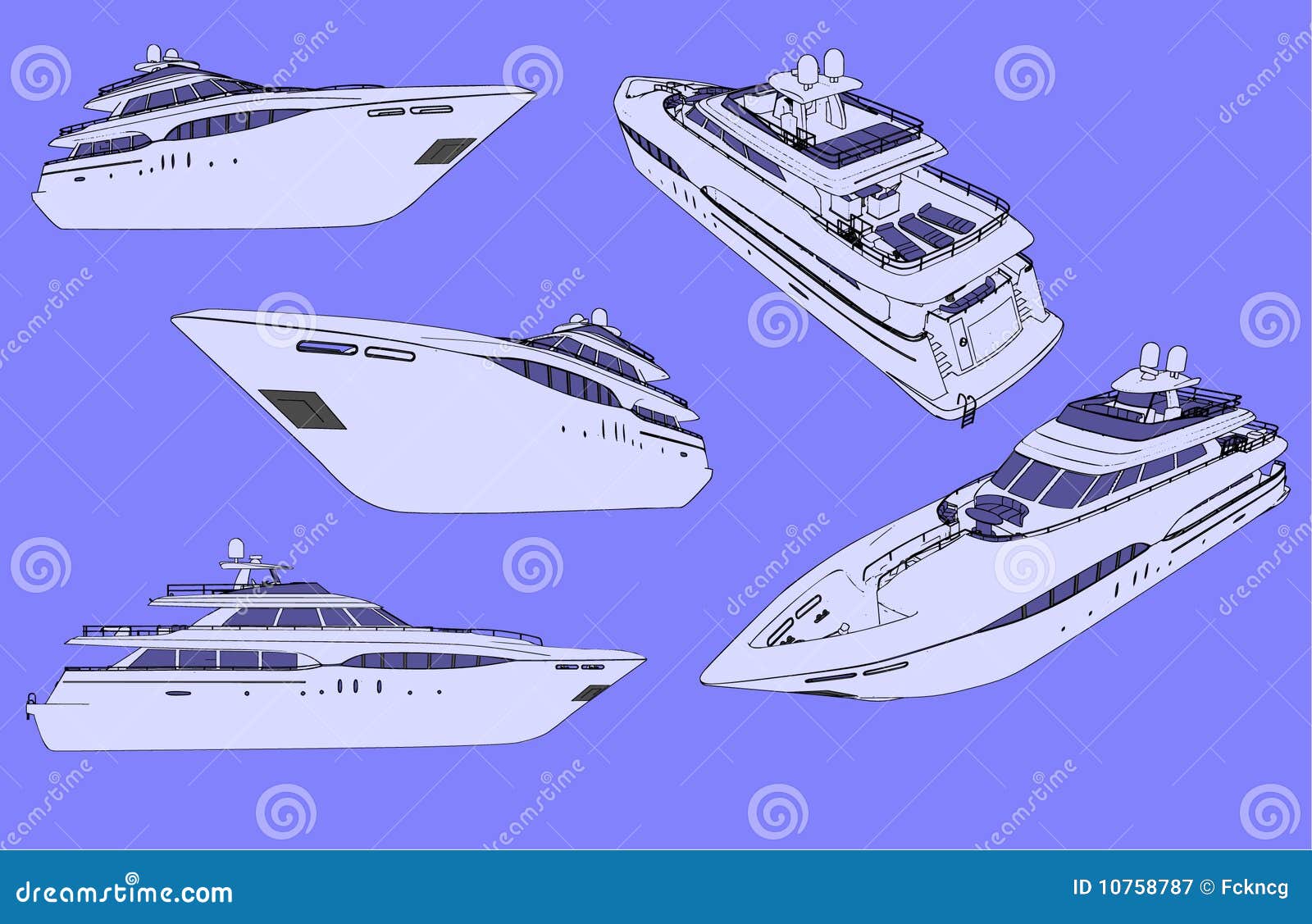 Yates del vector ilustración del vector. Ilustración de barco - 10758787