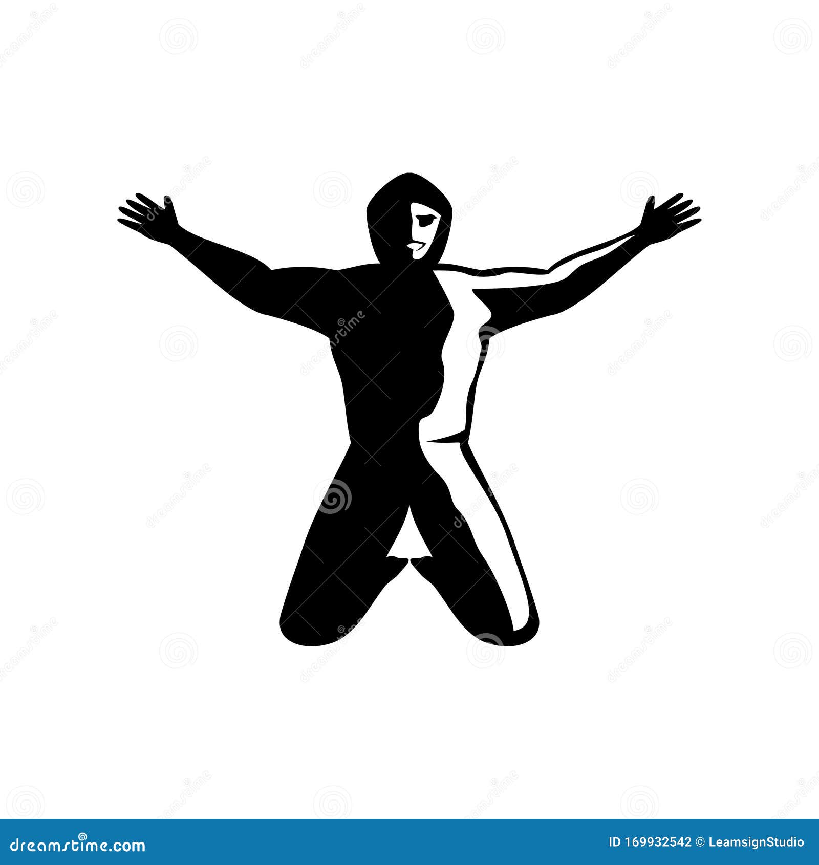 Yatta a Man Arms Stretched Logo Vector Stock Vector - Illustration of ...