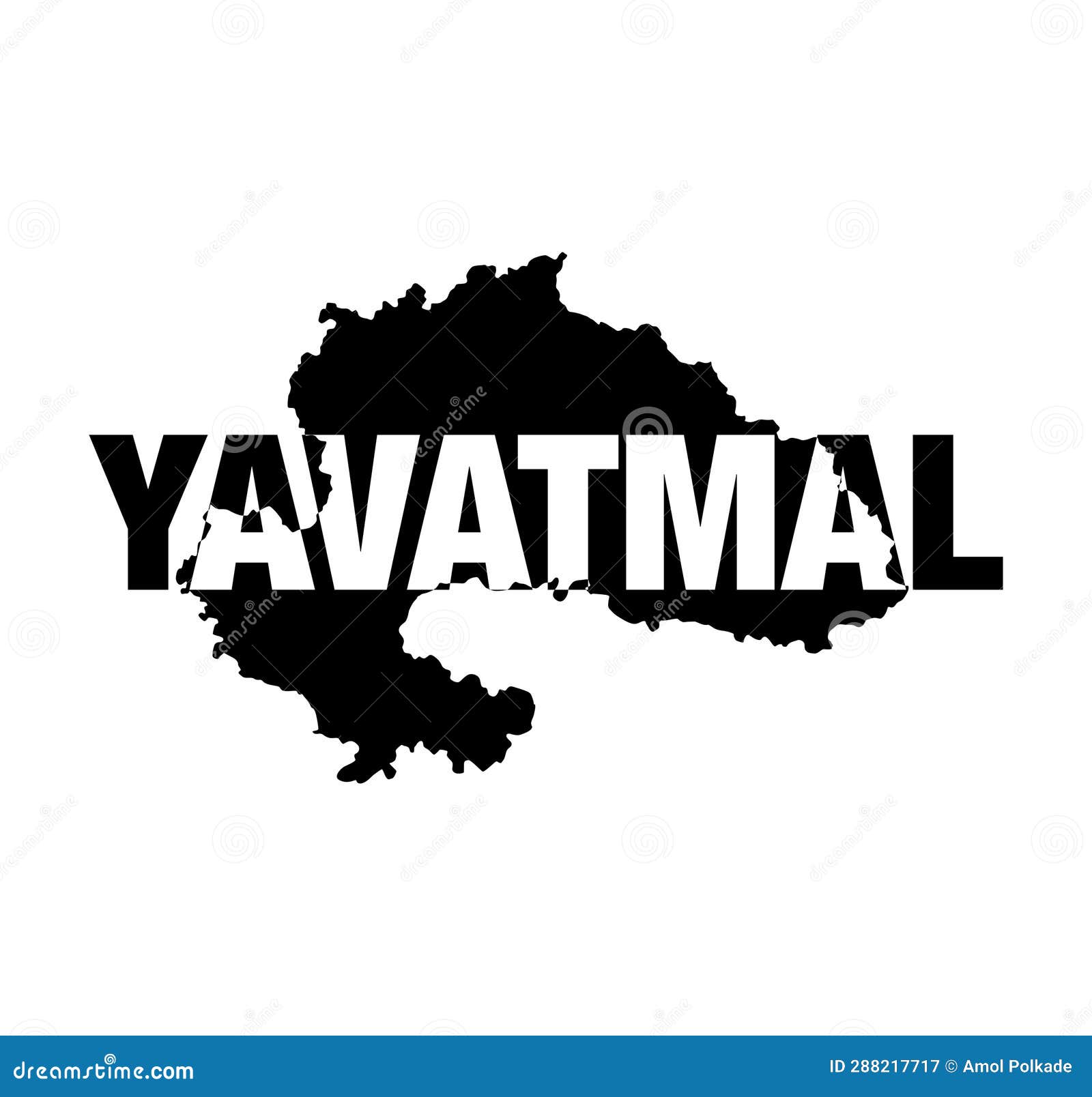 Yavatmal the Dist of Maharashtra Typography Vector Map Illustration ...
