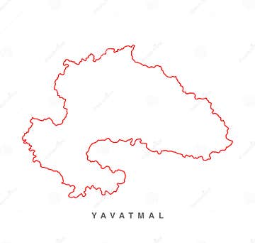 Yavatmal the Dist of Maharashtra Vector Map Line Drawing Stock ...