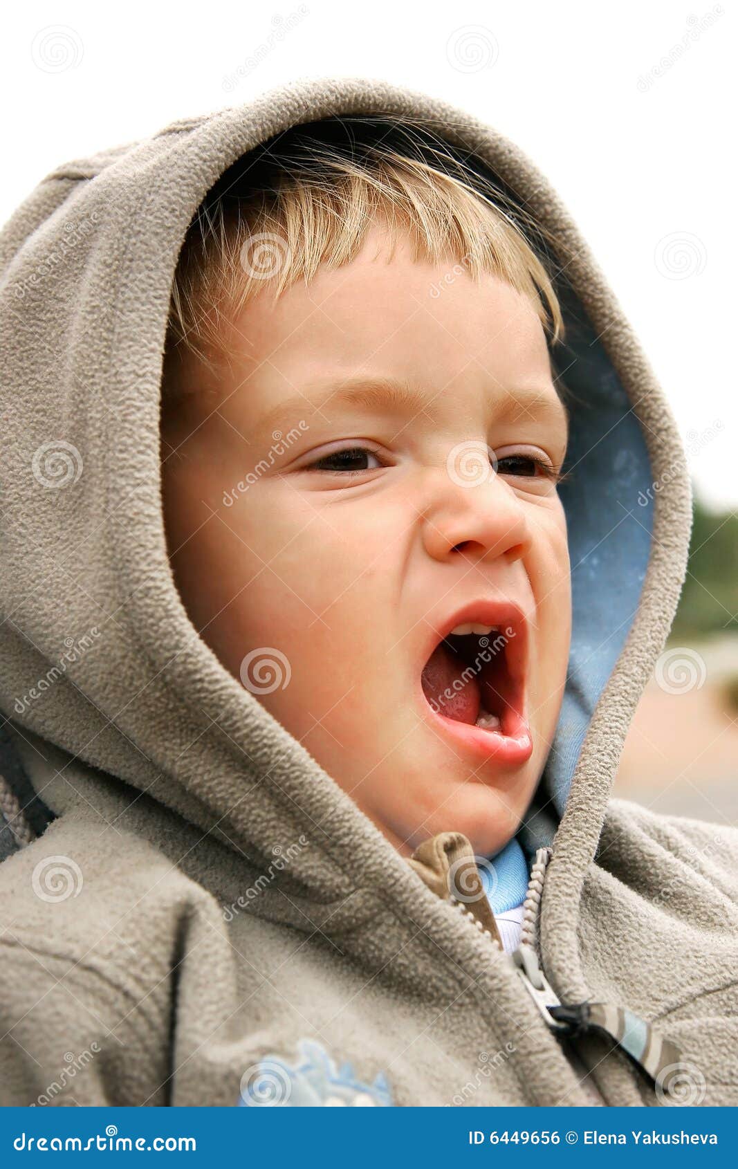 Yawning Baby-boy Isolated Over White Stock Photo - Image of close ...