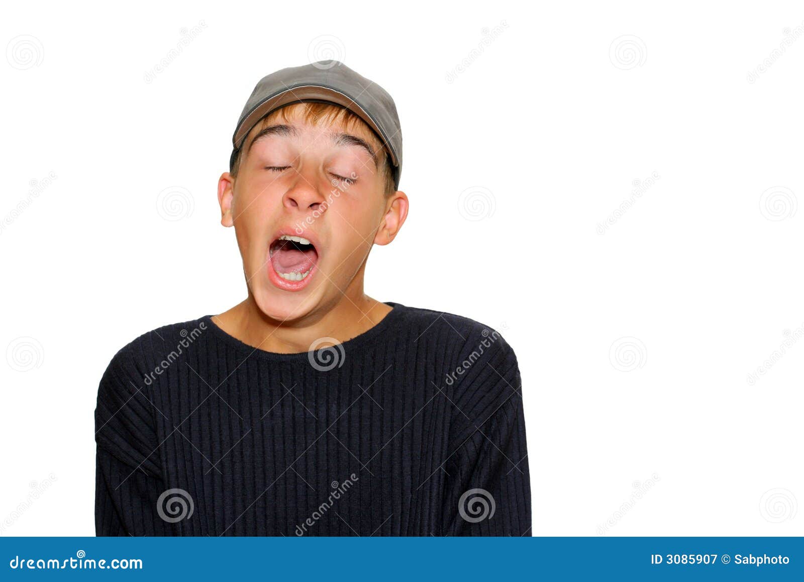 The yawning boy stock image. Image of face, haired, isolated - 3085907