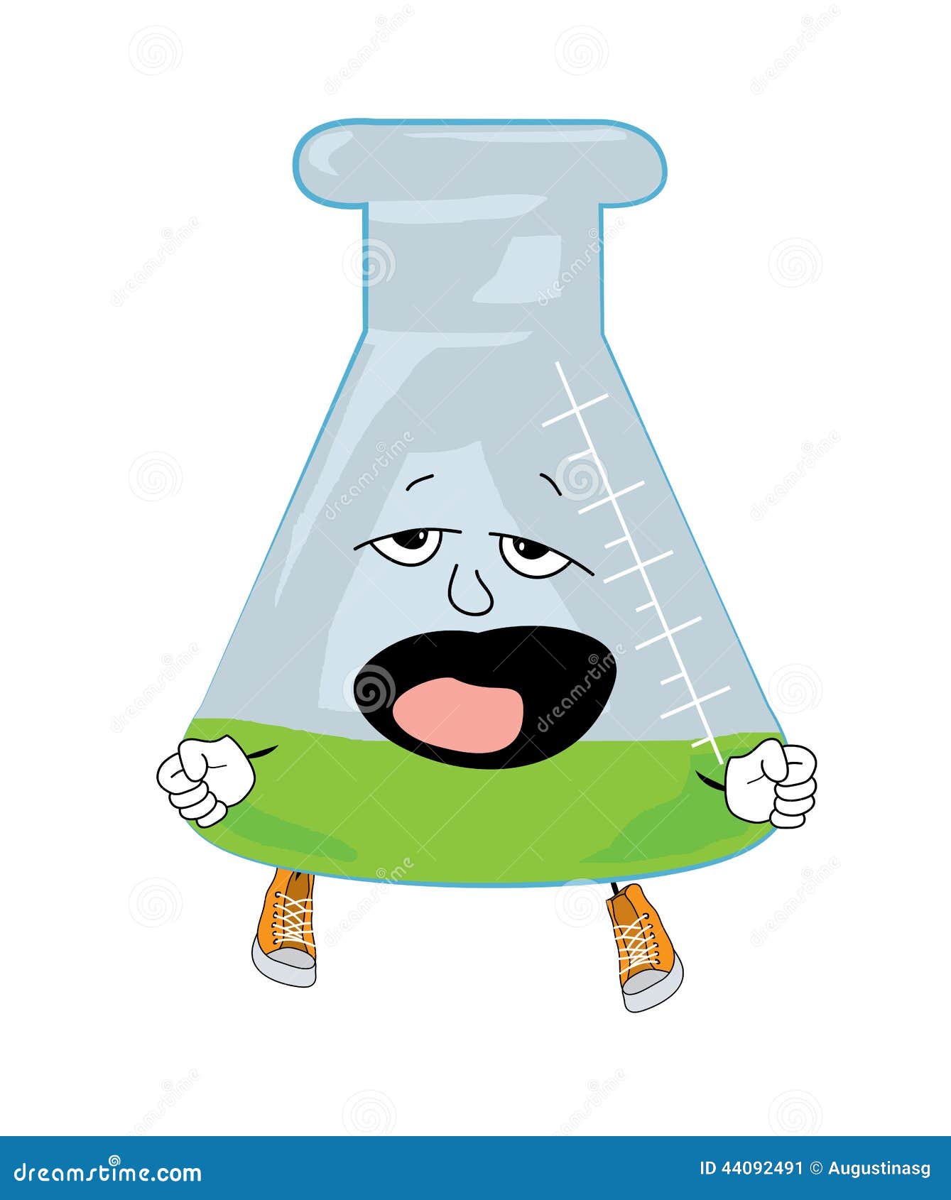 Yawning Chemical Flask Cartoon Stock Illustration - Illustration of ...