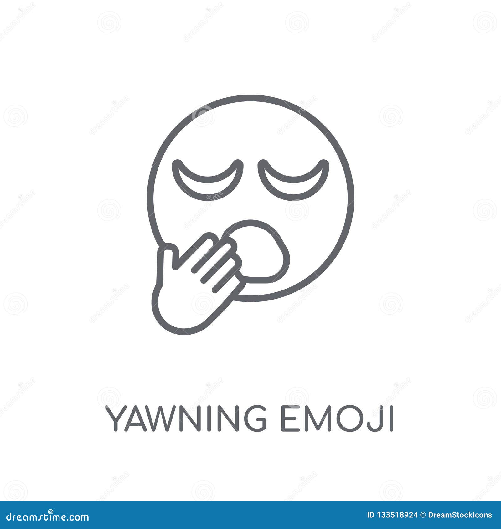 Yawning Emoji Outline Vector Icon. Thin Line Black Yawning Emoji Icon ...