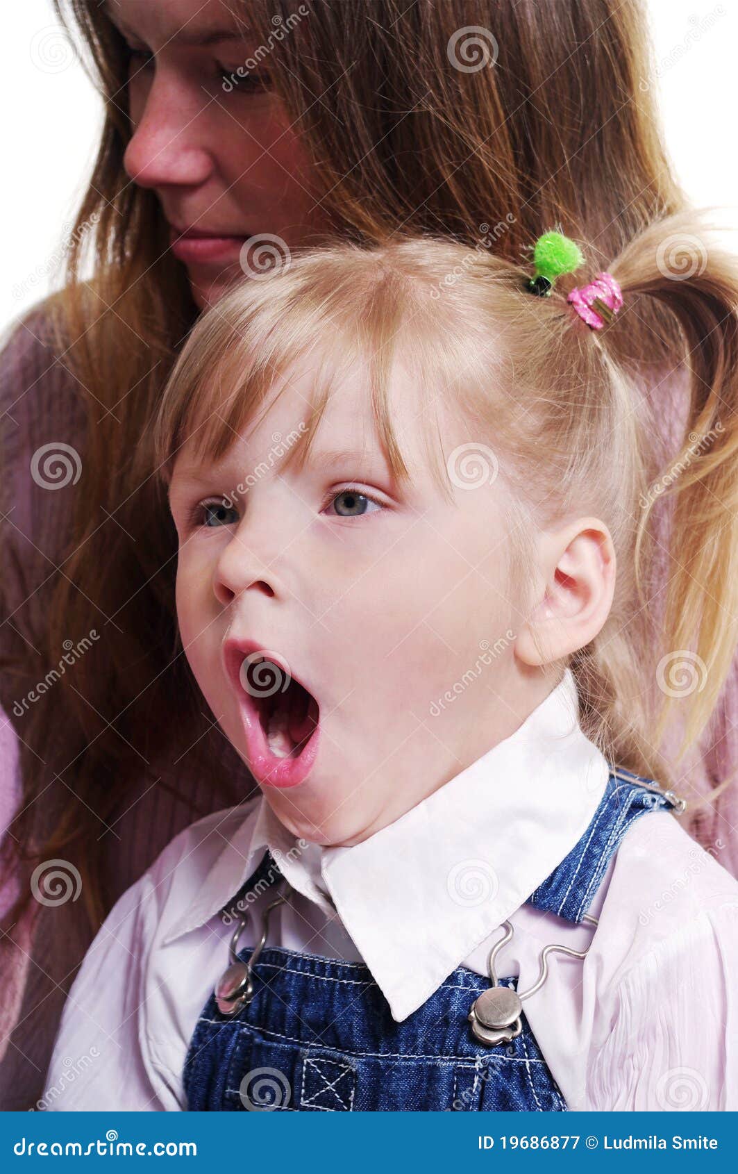 Yawning girl. stock image. Image of front, family, blank - 19686877