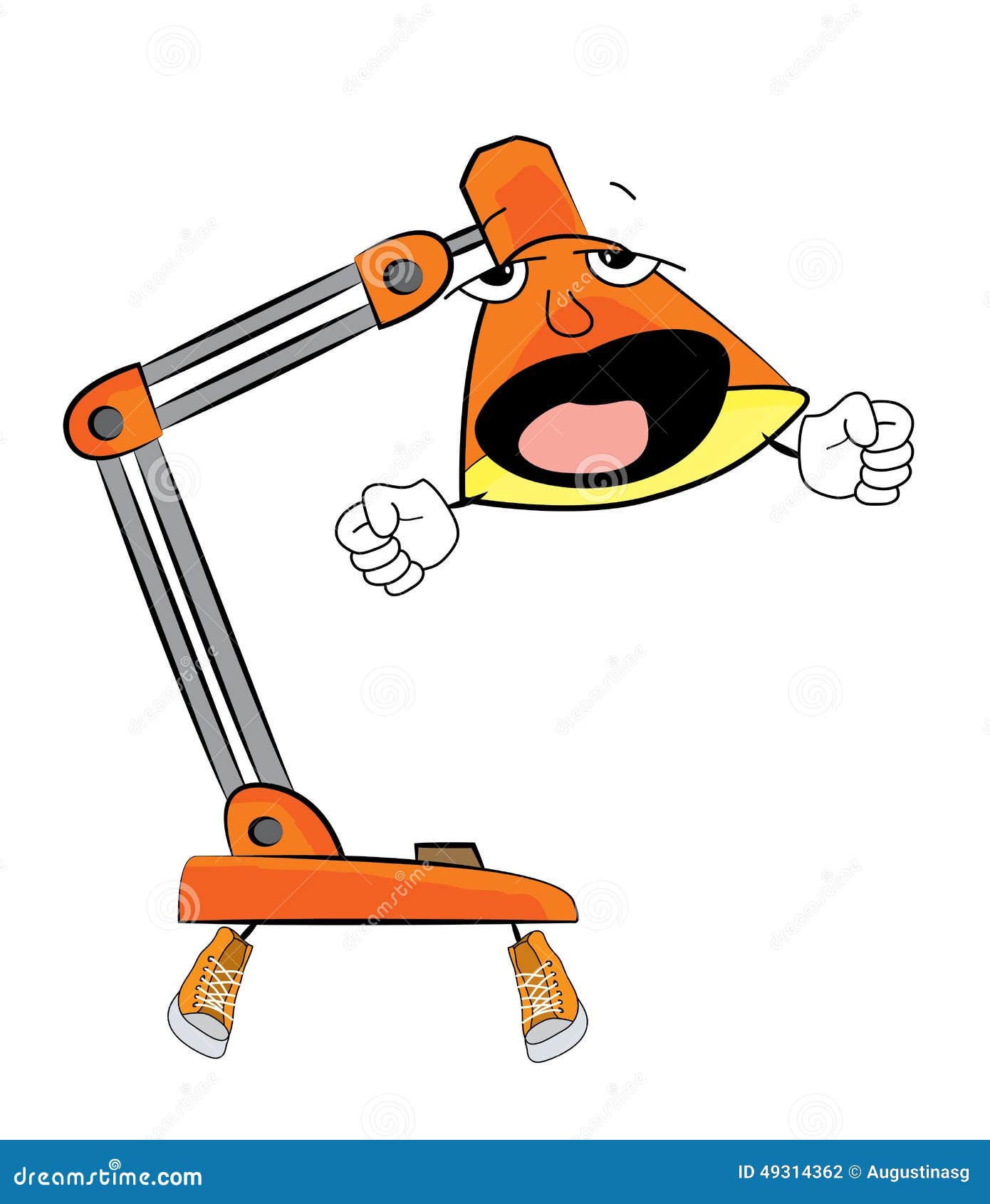 Yawning lamp cartoon stock illustration. Illustration of clipart - 49314362