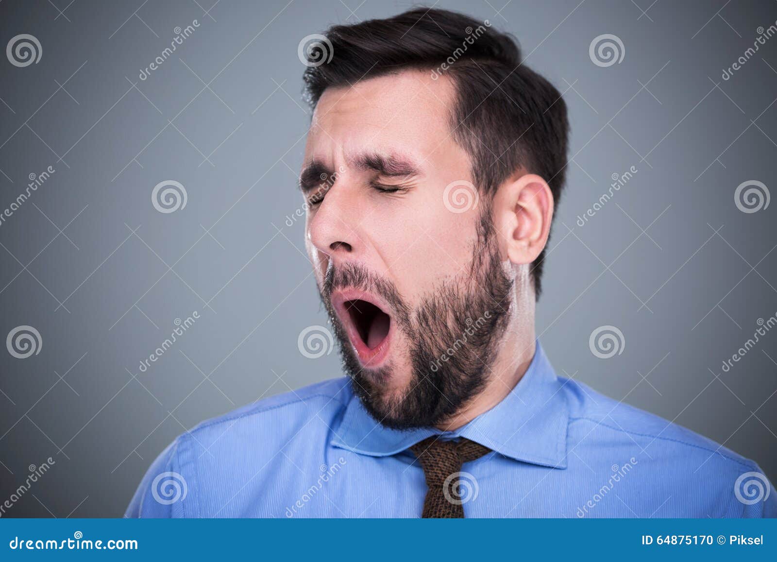 Yawning man stock photo. Image of open, studio, adults - 64875170
