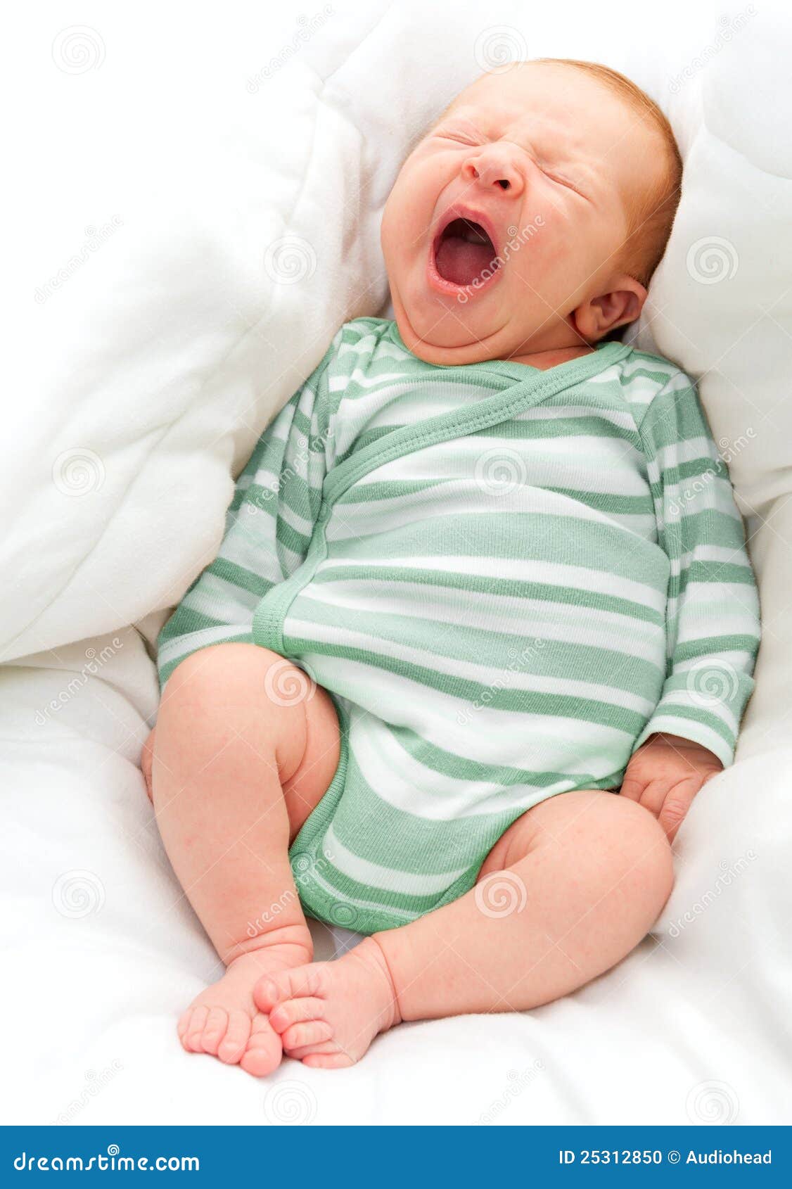 Yawning New Born Baby stock photo. Image of face, adorable - 25312850