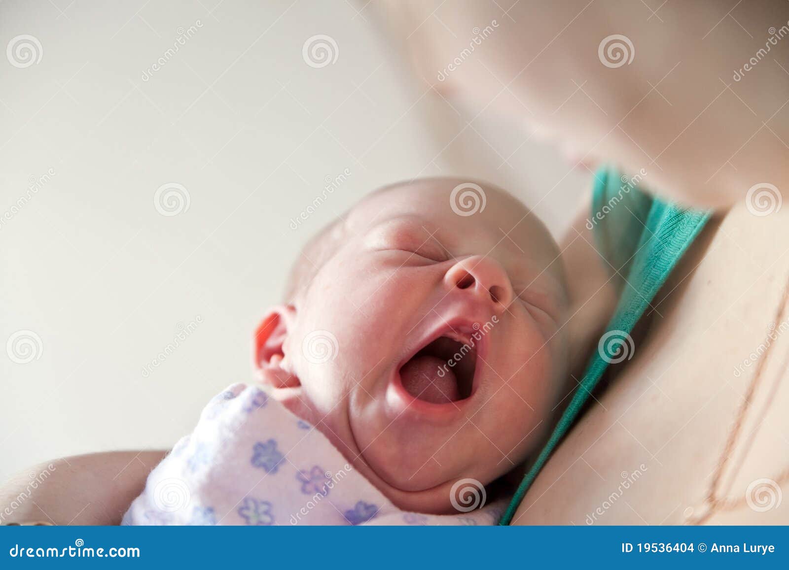 Yawning Newborn Girl stock photo. Image of hold, comfortable - 19536404