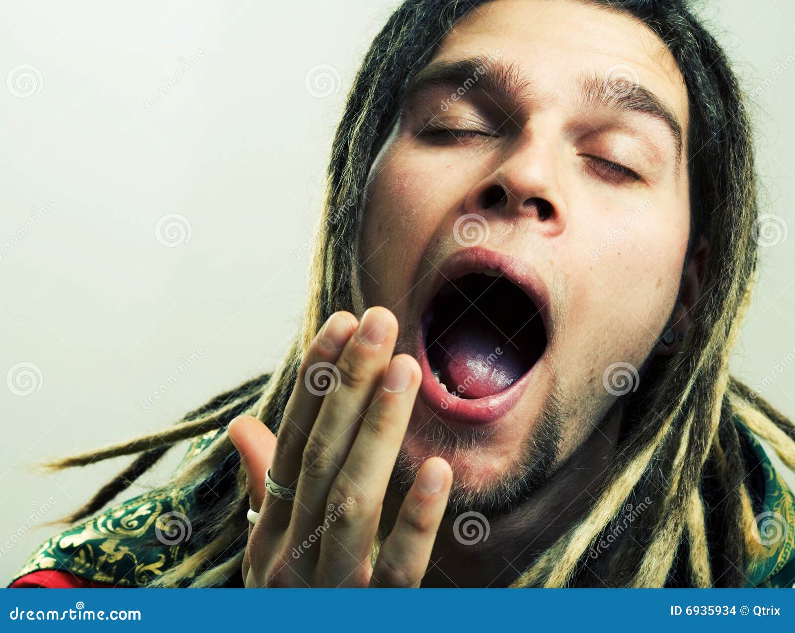 Yawning rastaman. stock photo. Image of dreadlock, mime - 6935934