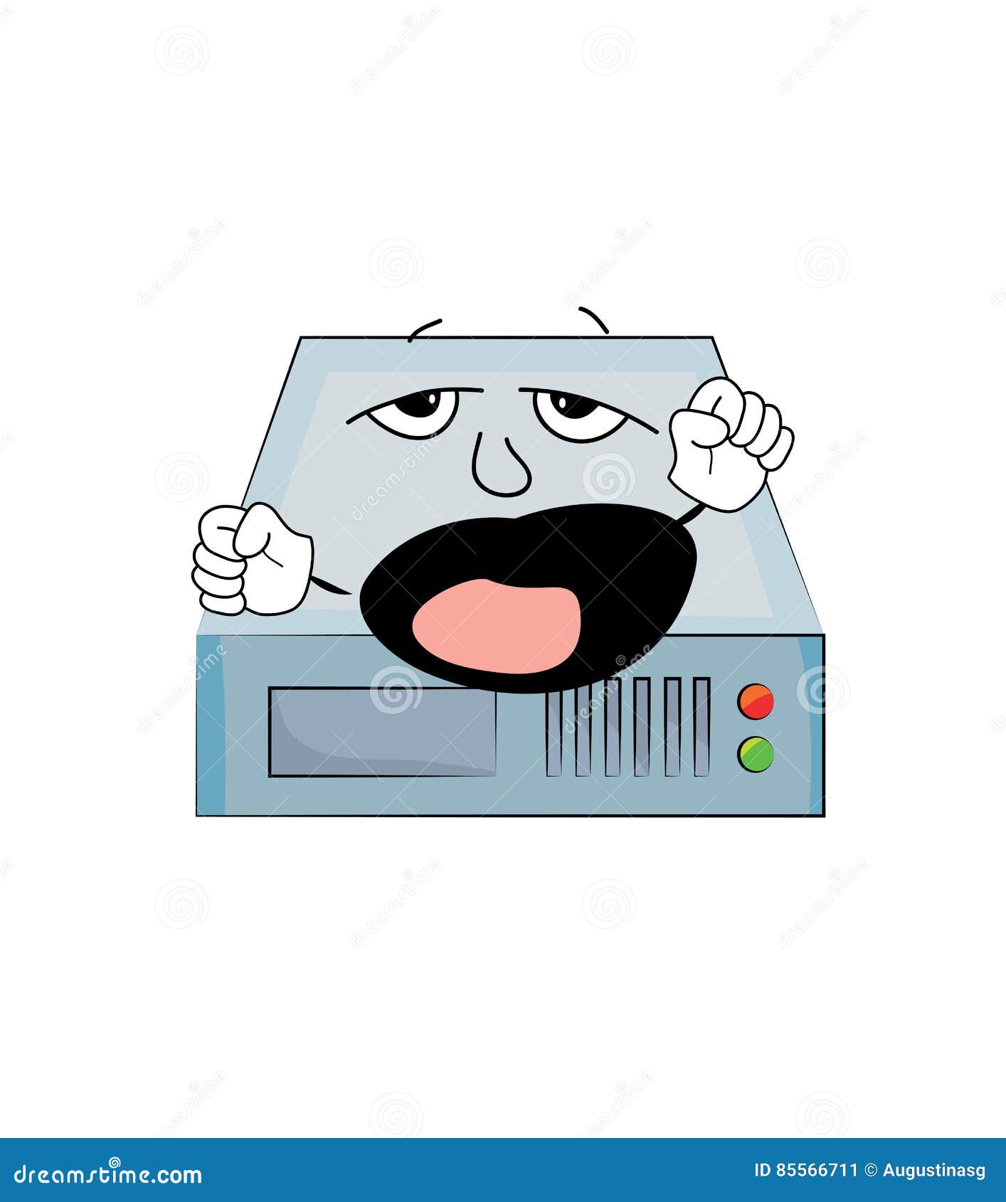 Yawning Router cartoon stock illustration. Illustration of router ...