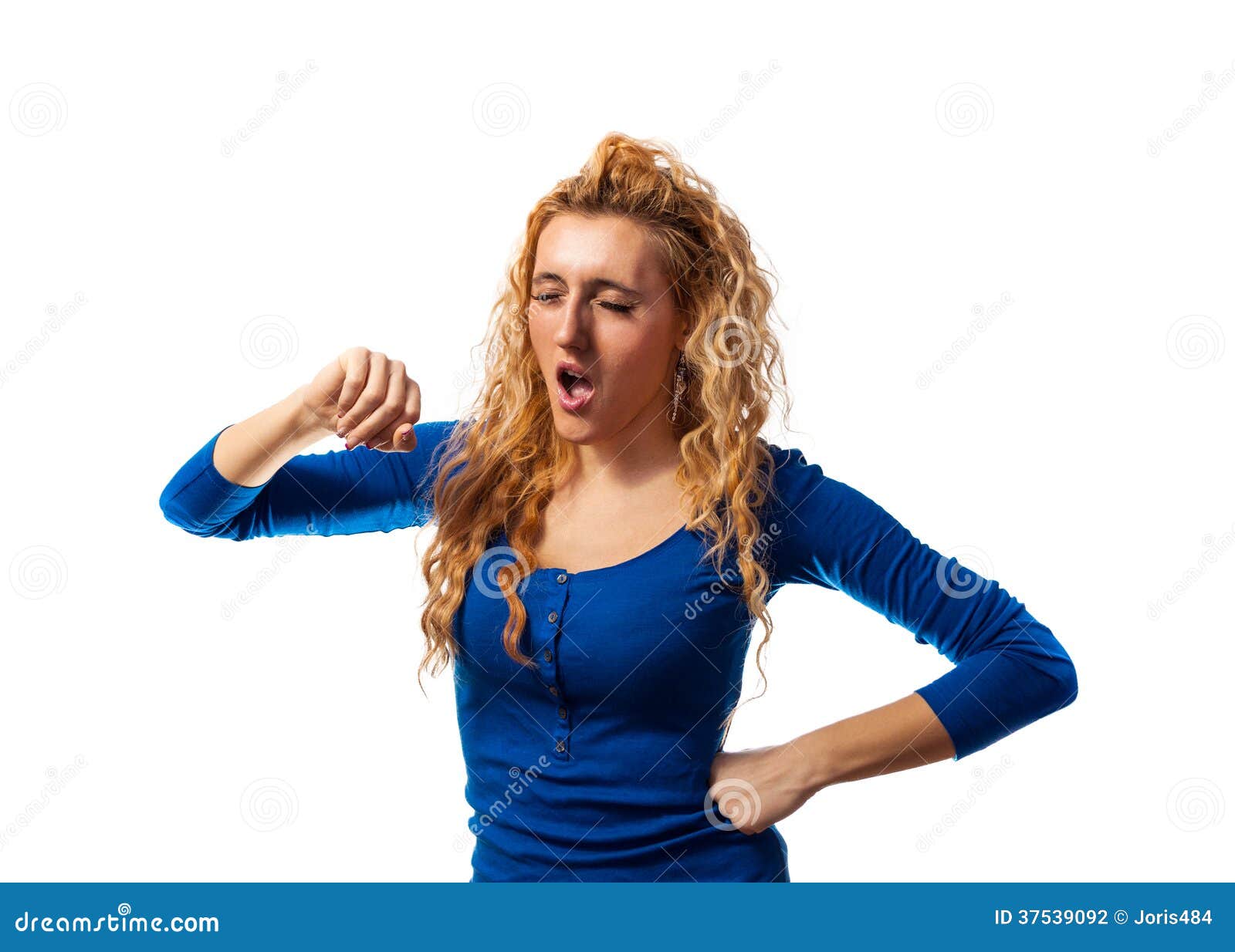 Yawning Woman stock photo. Image of grimace, attractive - 37539092