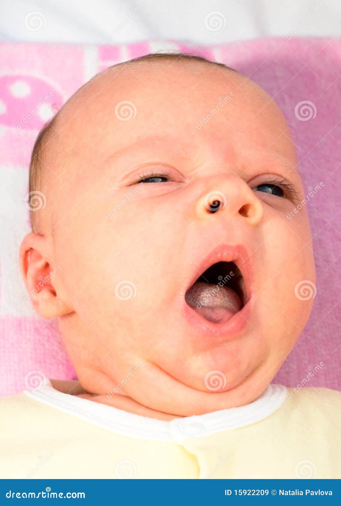 Yawny baby stock image. Image of yawn, color, girl, grimace - 15922209