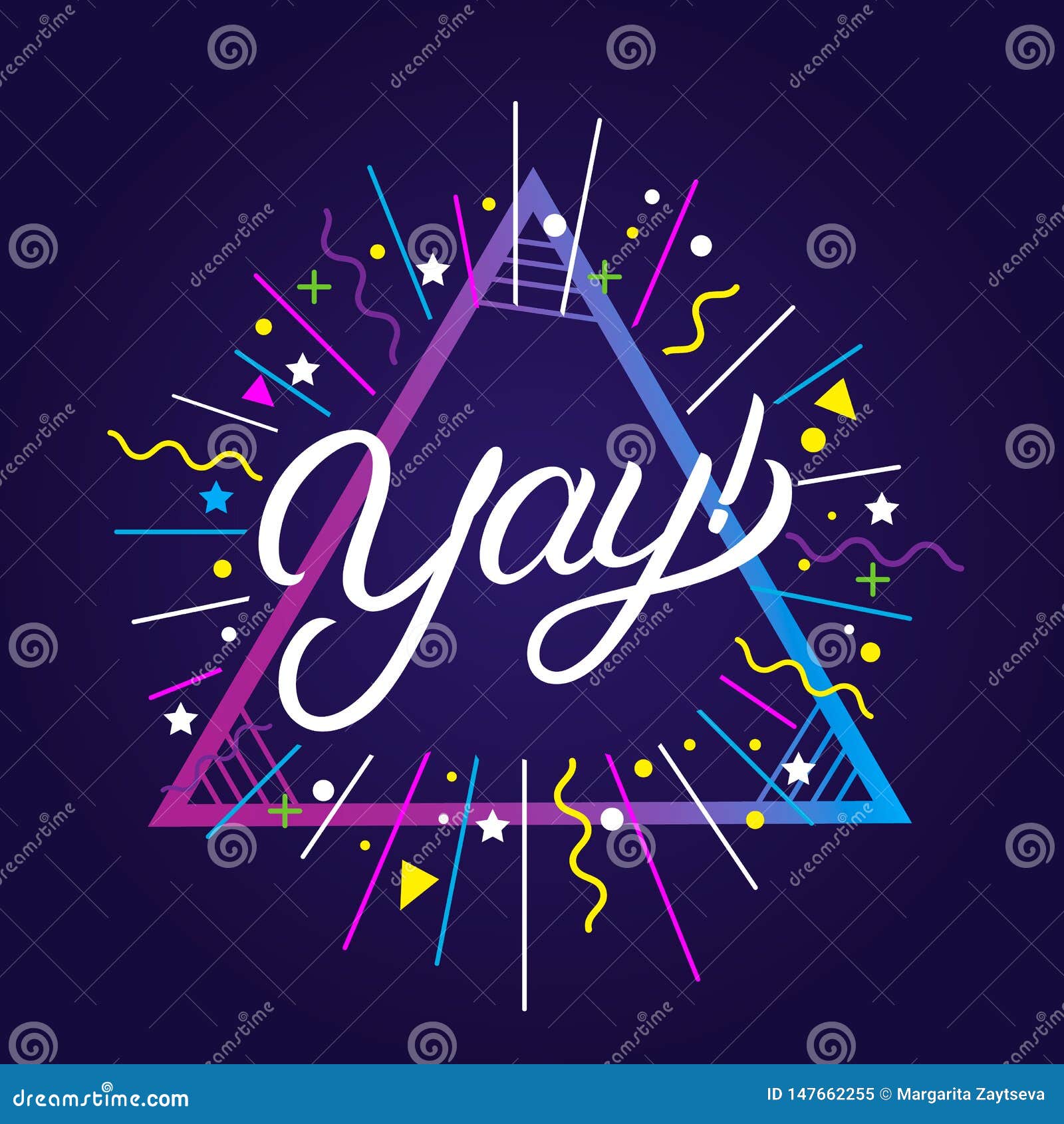 Yay! Hand Written Lettering. Stock Vector - Illustration of hand ...