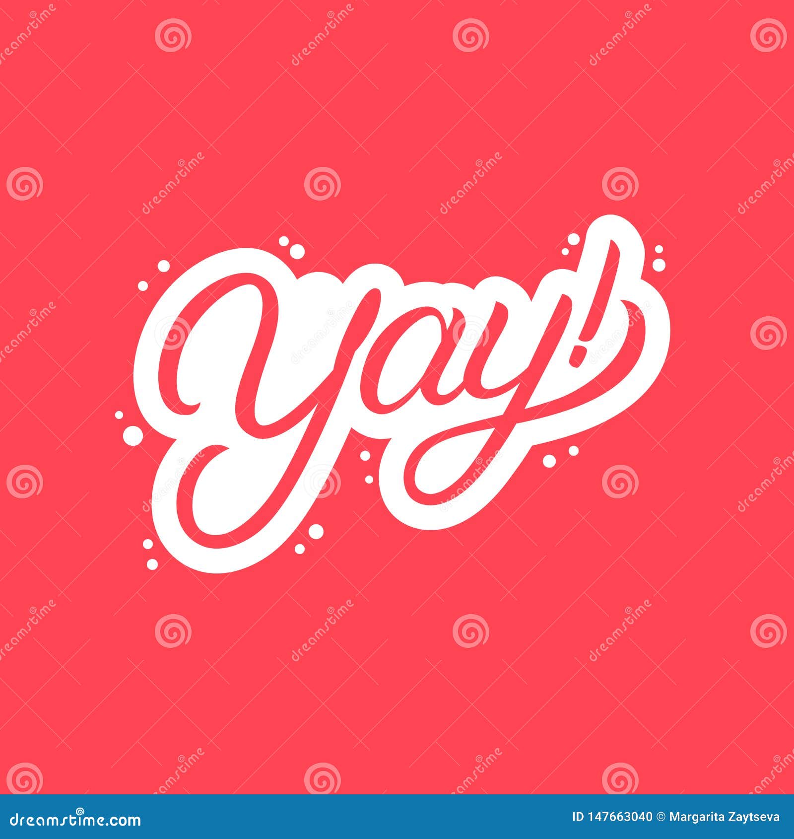 Yay! Hand Written Lettering. Stock Vector - Illustration of cheers ...