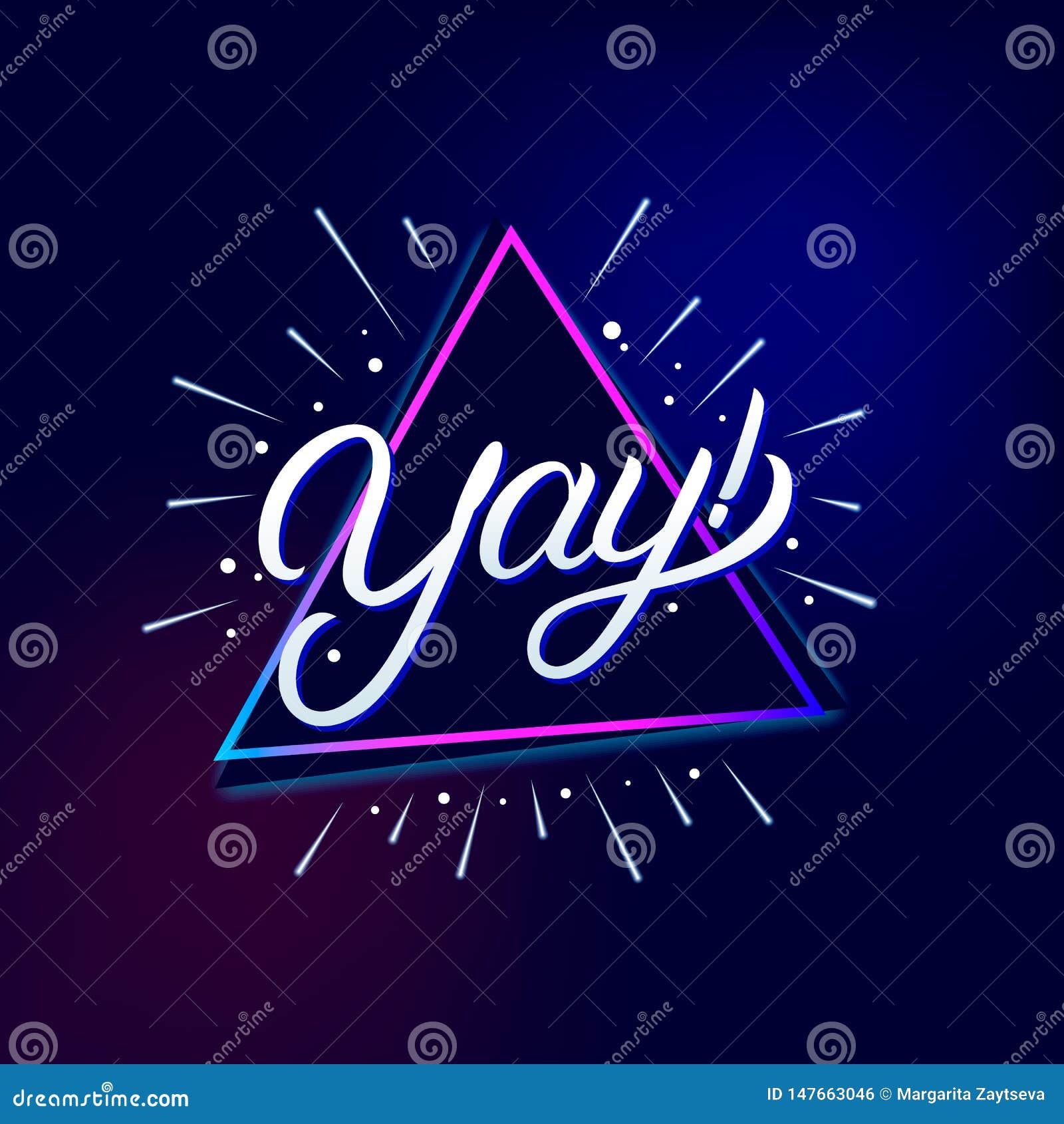 Yay! Hand Written Lettering. Stock Vector - Illustration of font ...