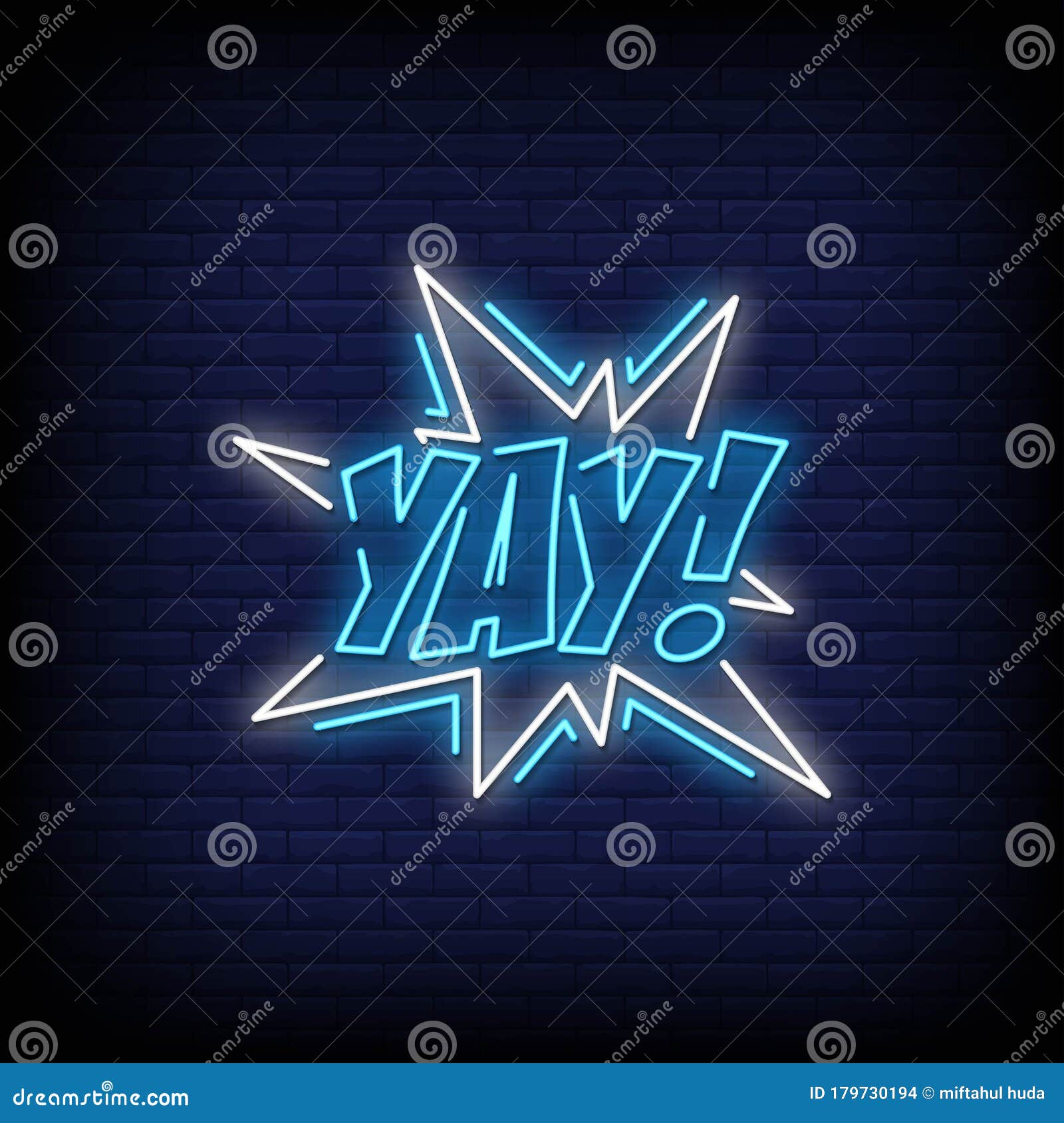Yay Neon Signs Style Text Vector Stock Vector - Illustration of blog ...