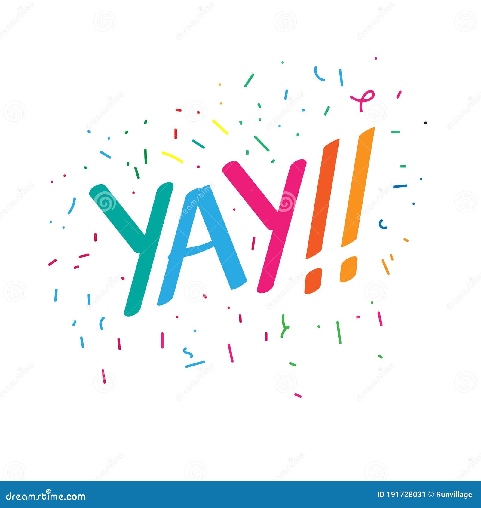 Yay! Vector Hand-drawn Lettering Banner. Vector Illustration Stock ...