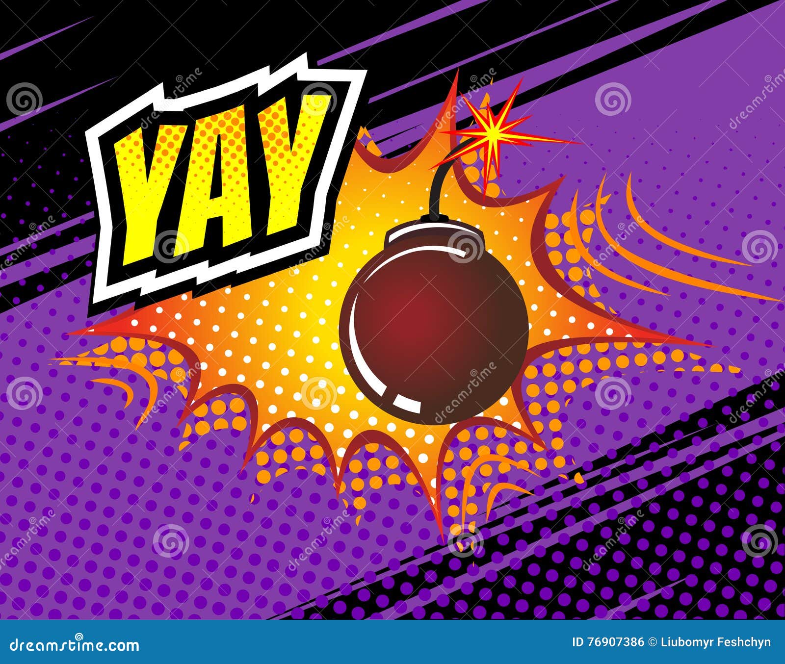 Yay. Vector Retro Comic Speech Bubble, Cartoon Comics Template. Mock-up ...