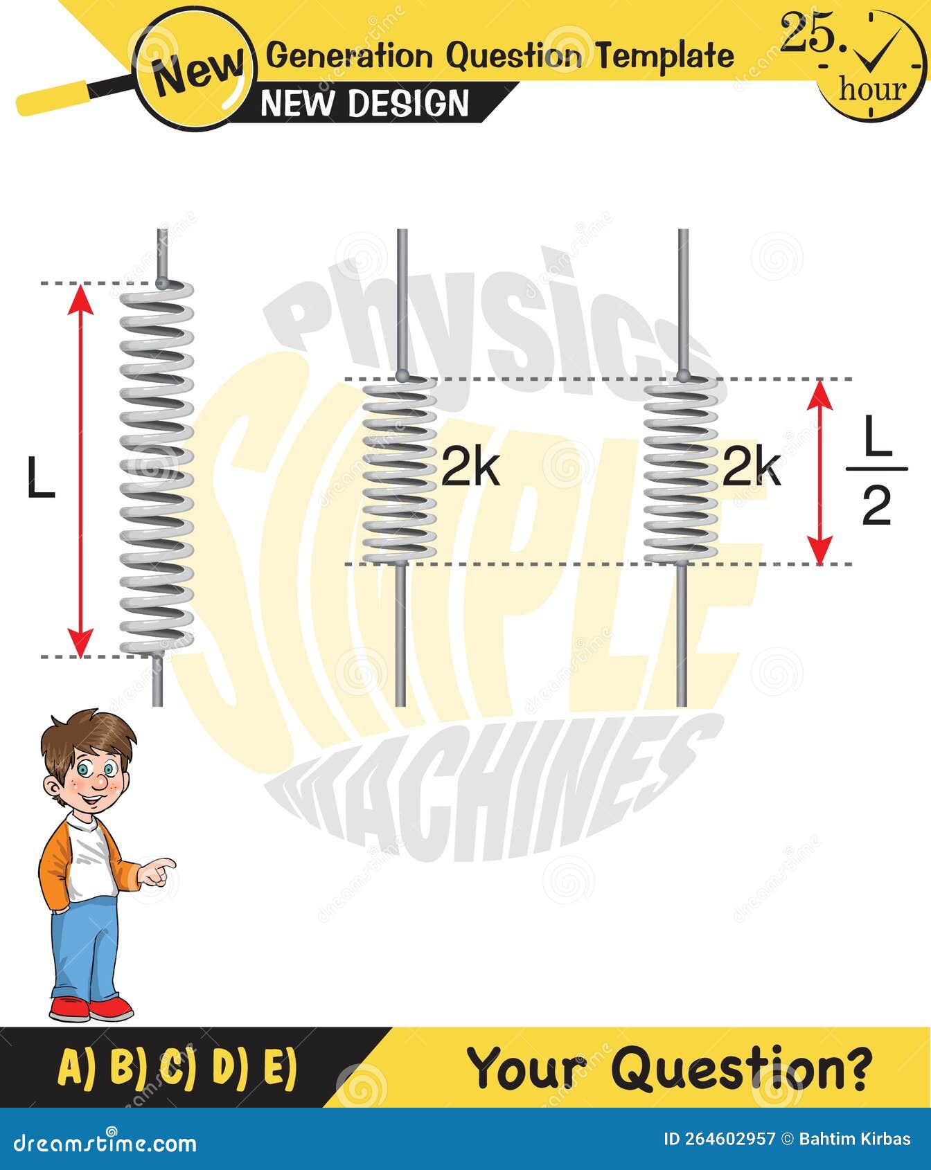 Physics, Spring System, Motion of a Mass on an Ideal Spring, Periodic ...