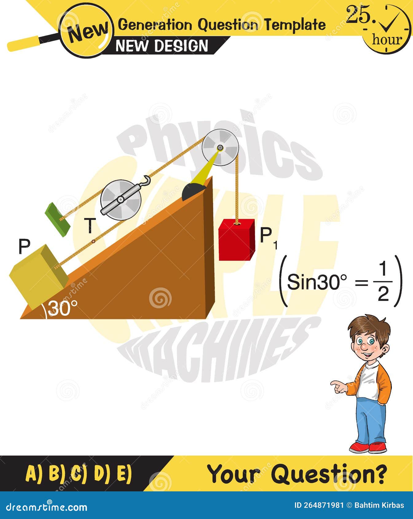 Physics, Inclined Plane, Next Generation Question Template, Stock Image ...